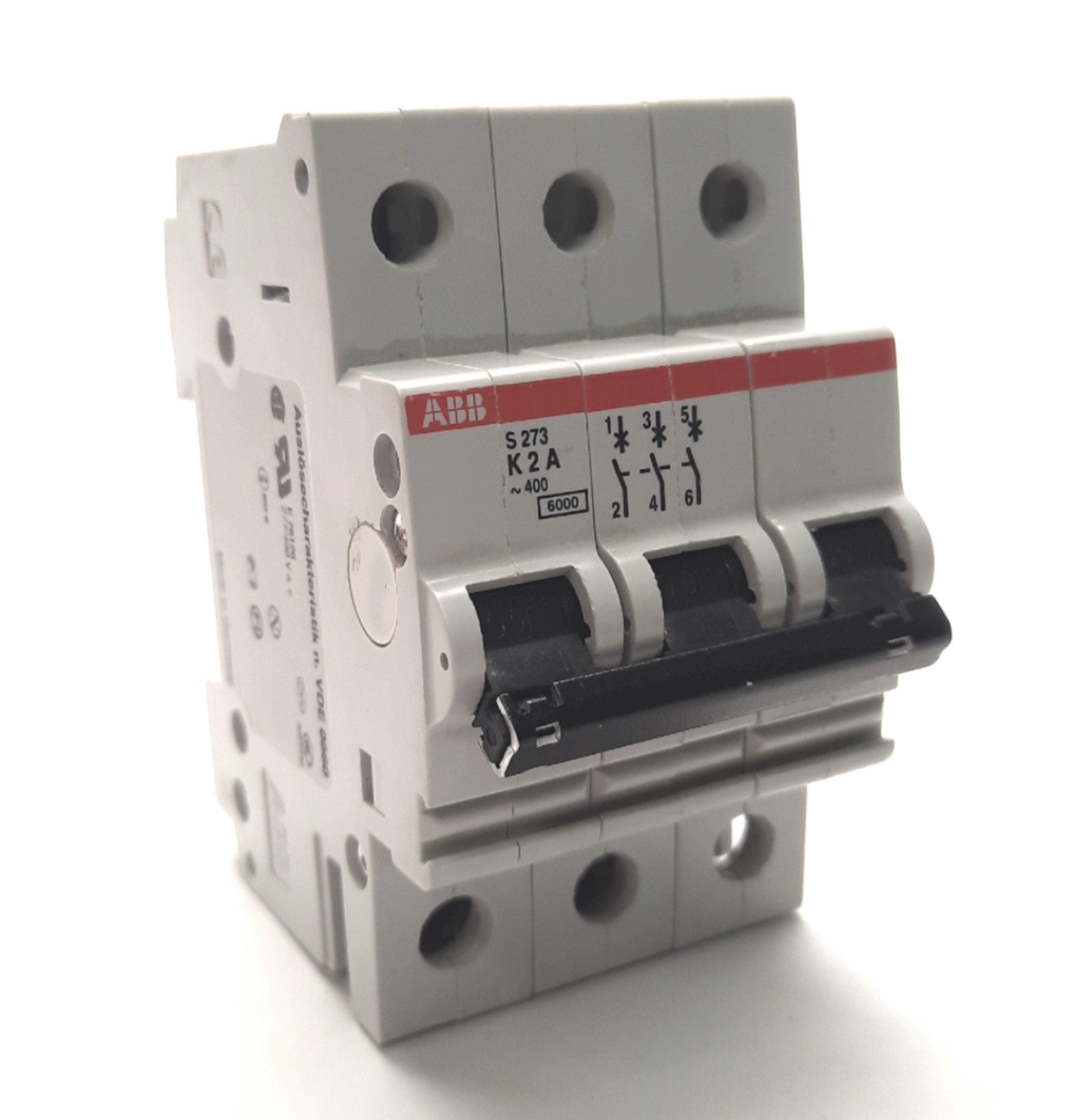 ABB S273-K2A Mini Circuit Breaker, 3-Poles, 400v AC, 2A, DIN Rail Moun – Next Day Automation