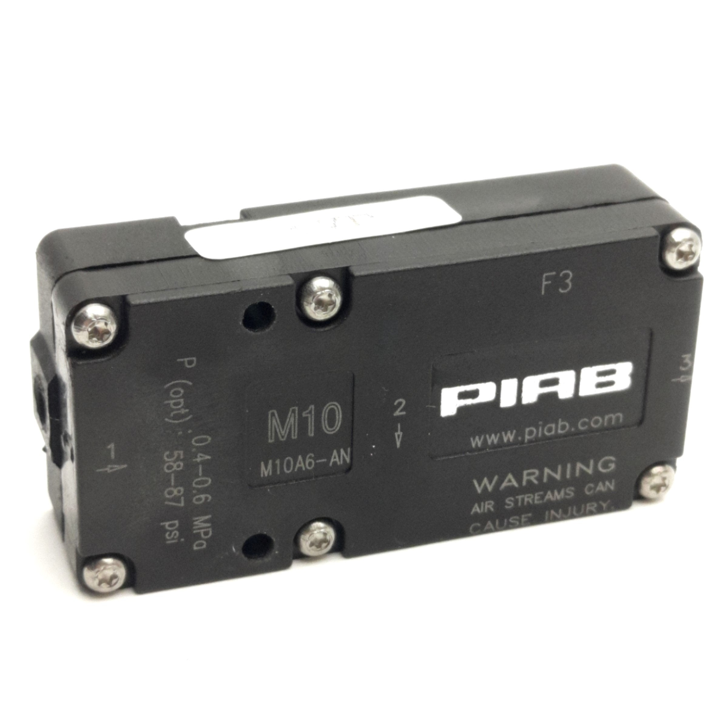 Piab M10A6-AN Mini-Vacuum Pump, 58-87 Psi, 1/8" NPT & M5 Ports, 24.1 I – Next Day Automation