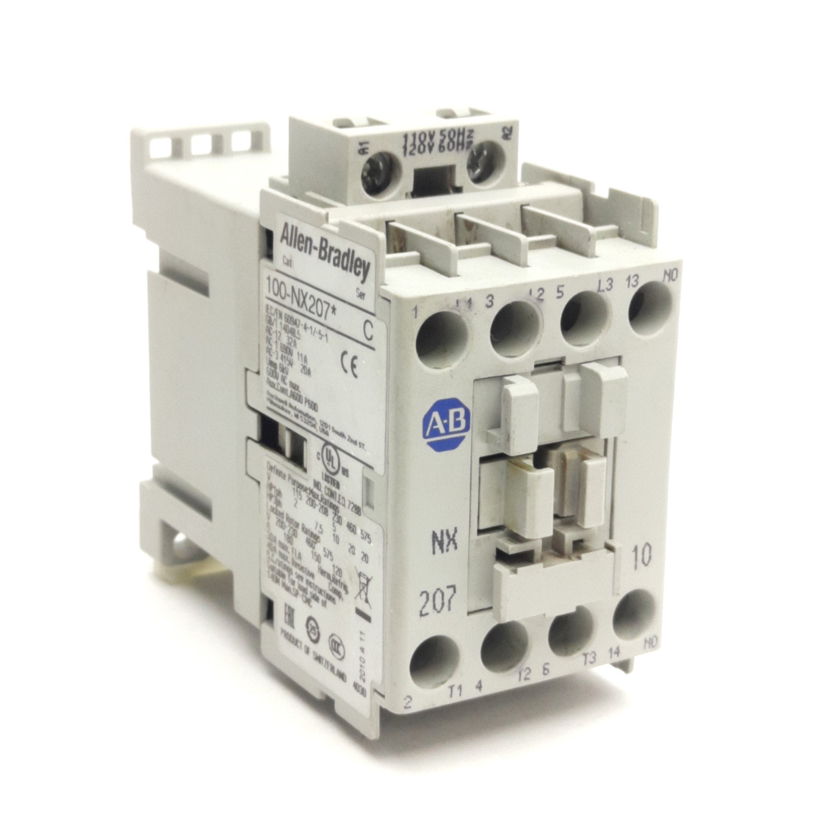 Allen Bradley 100-NX207 Contactor 3-Pole, 690VAC Max, 32A, 110/120V AC – Next Day Automation