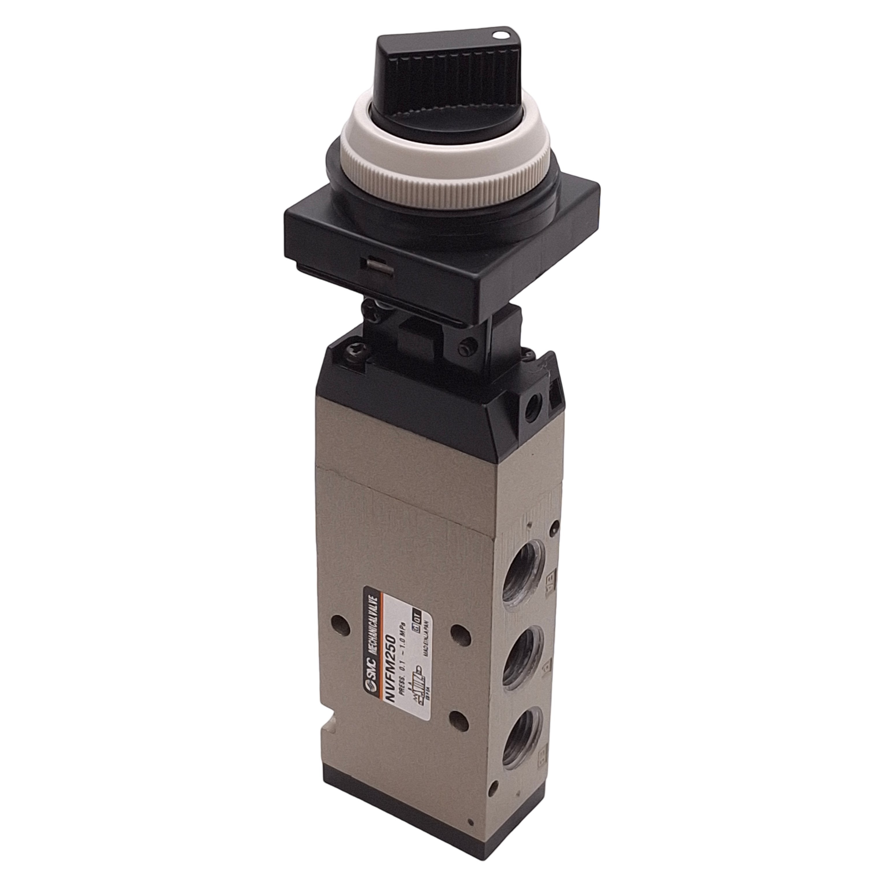 SMC NVFM250-N02-34B Mechanical Valve, 90° Selector, 5-Port, 15-150PSIG – Next Day Automation