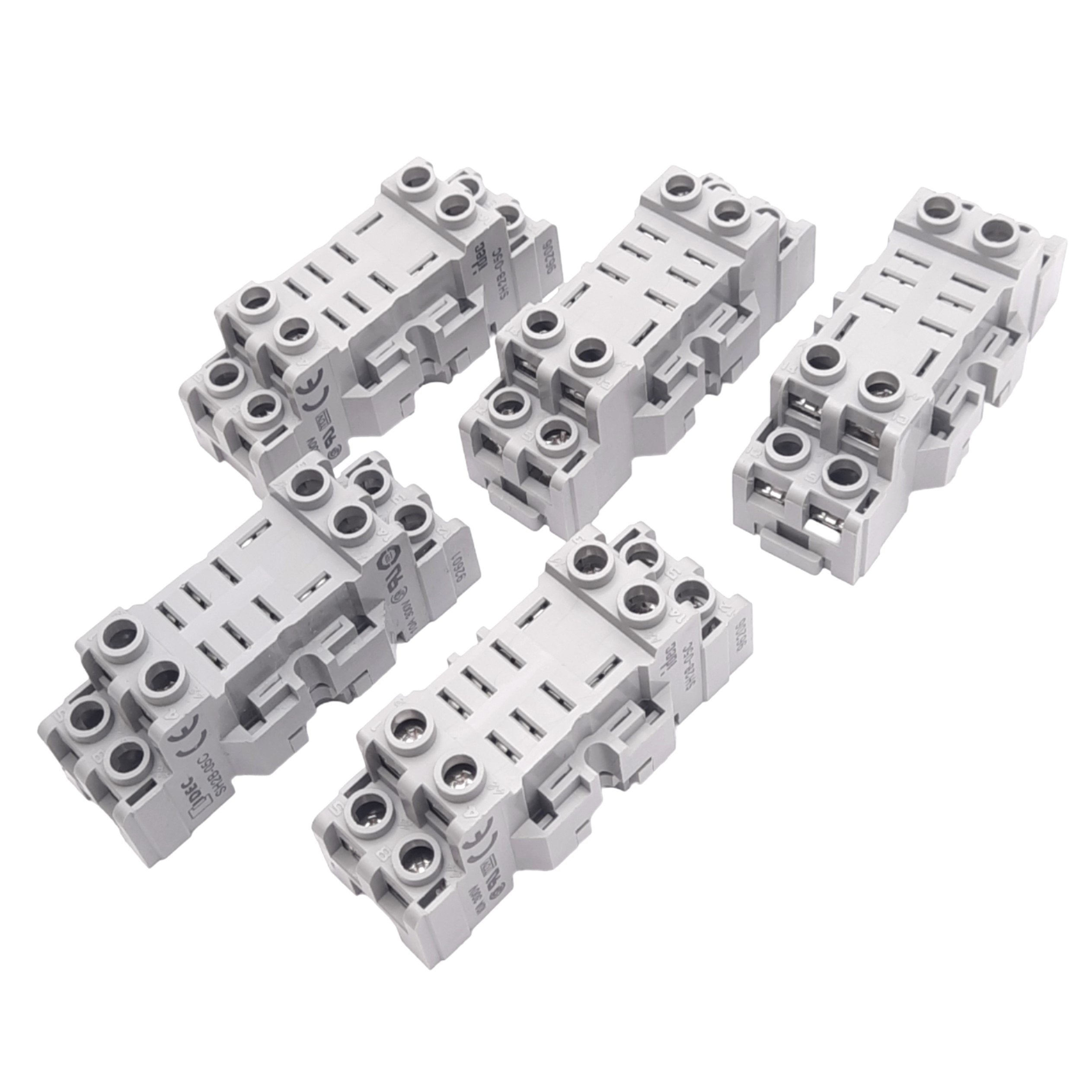 Lot of 5 IDEC SH2B-05C Relay Sockets, 8-Pin, 300V 10A Max, DIN Rail Mo – Next Day Automation
