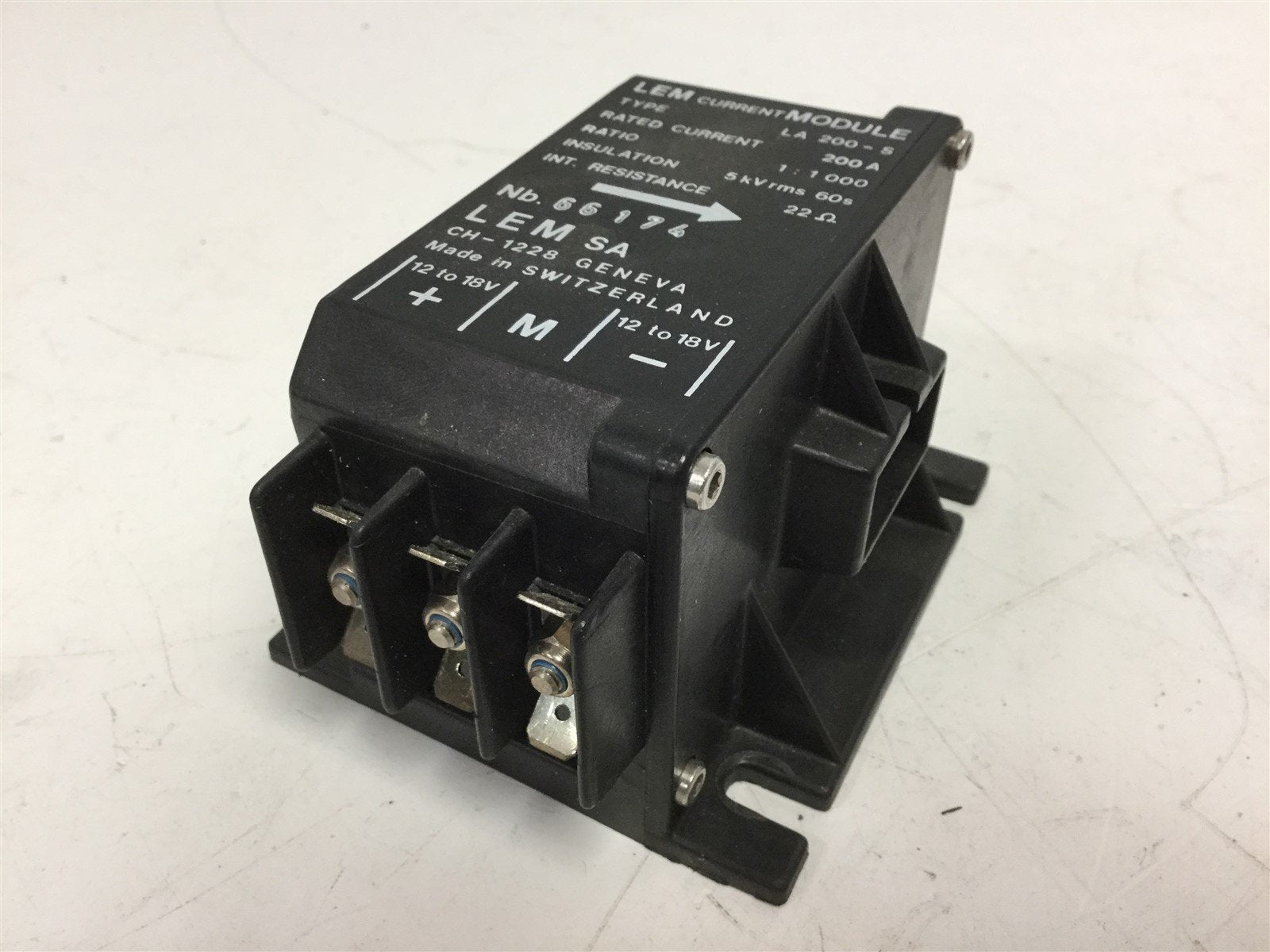 LEM LA 200-S Current Transducer, 200A, 1:1000 Ratio, 22 Ohm Internal R ...