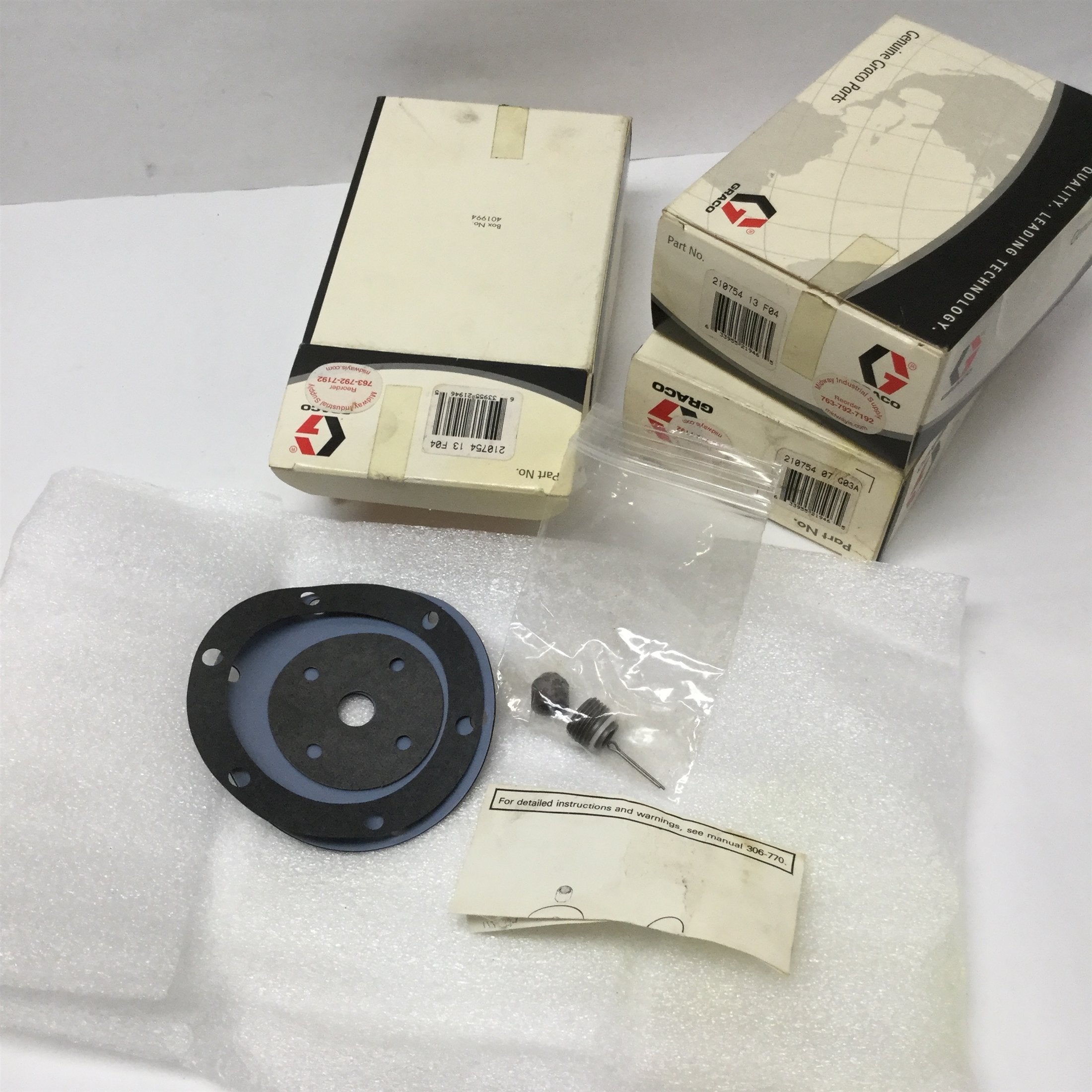 Lot of 3 Graco 210754 Back Pressure Relieving Valve Regulator Repair K ...