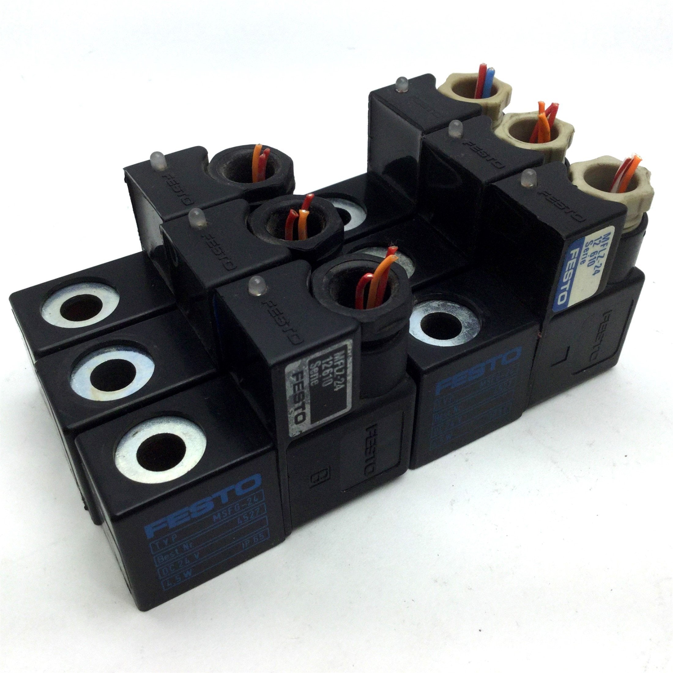 Lot of 6 Festo MSFG-24 4527 Solenoid Coil 24VDC MFLZ-24 Indicator ...