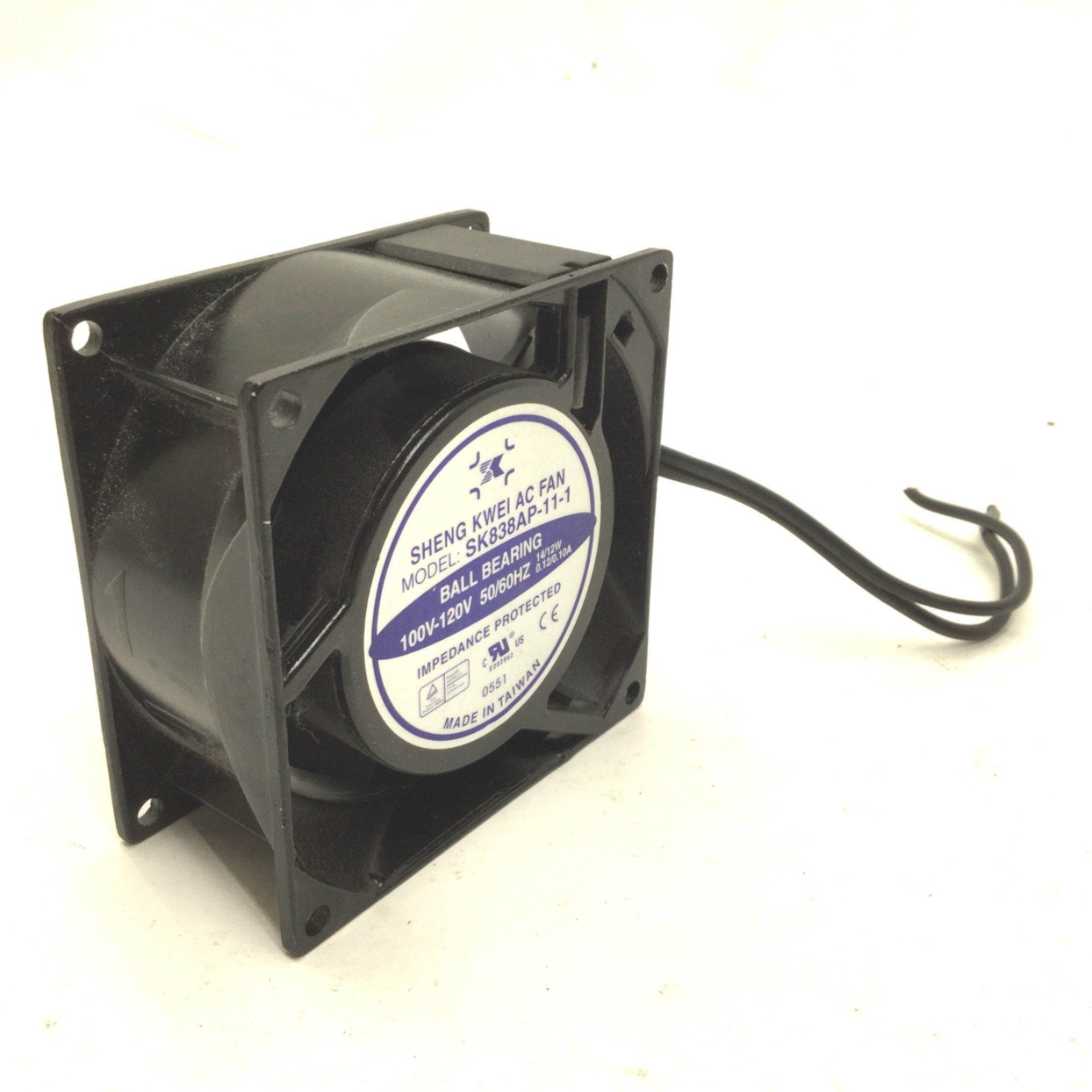 Sheng Kwei SK838AP-11-1 Ball Bearing AC Fan, 100-120V, 50/60Hz, 3.125 ...