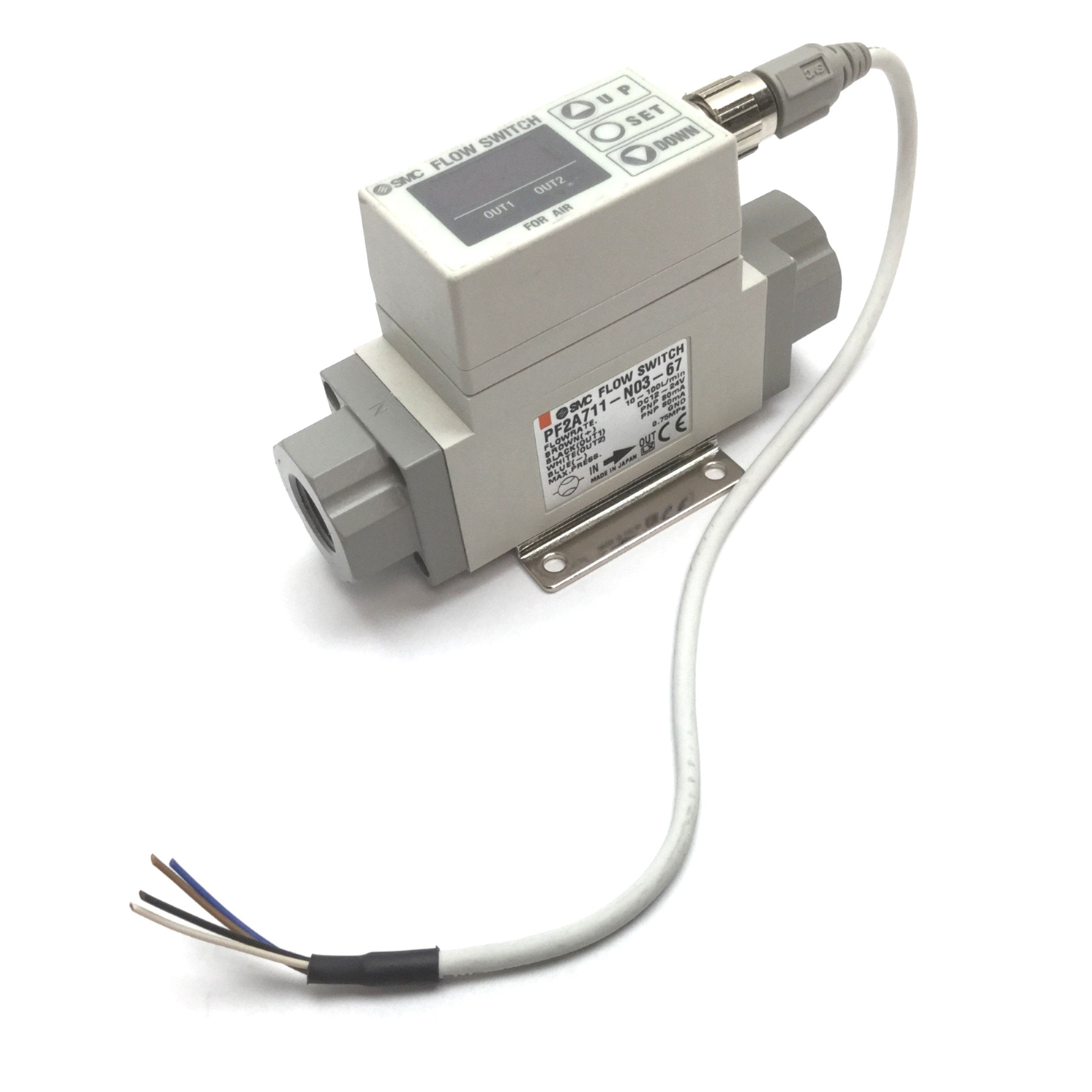 SMC PF2A711-N03-67 Flow Switch, Ports: 3/8" NPT, Range: 10-100 l/min ...
