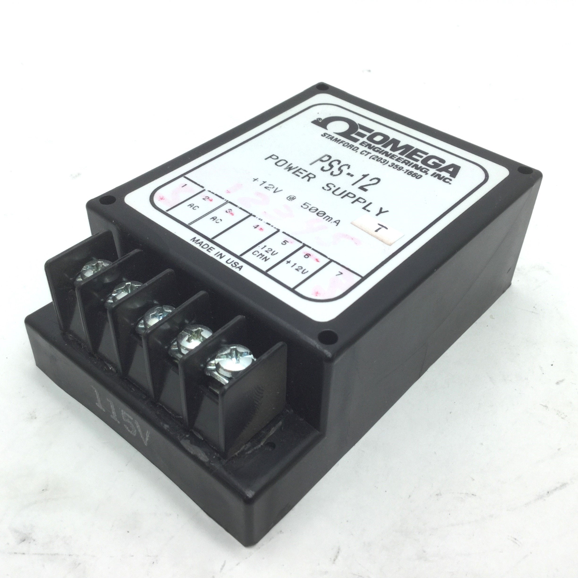 Omega PSS-12 Barrier Strip Power Supply, Input: 115VAC Output: 12VDC 5 ...