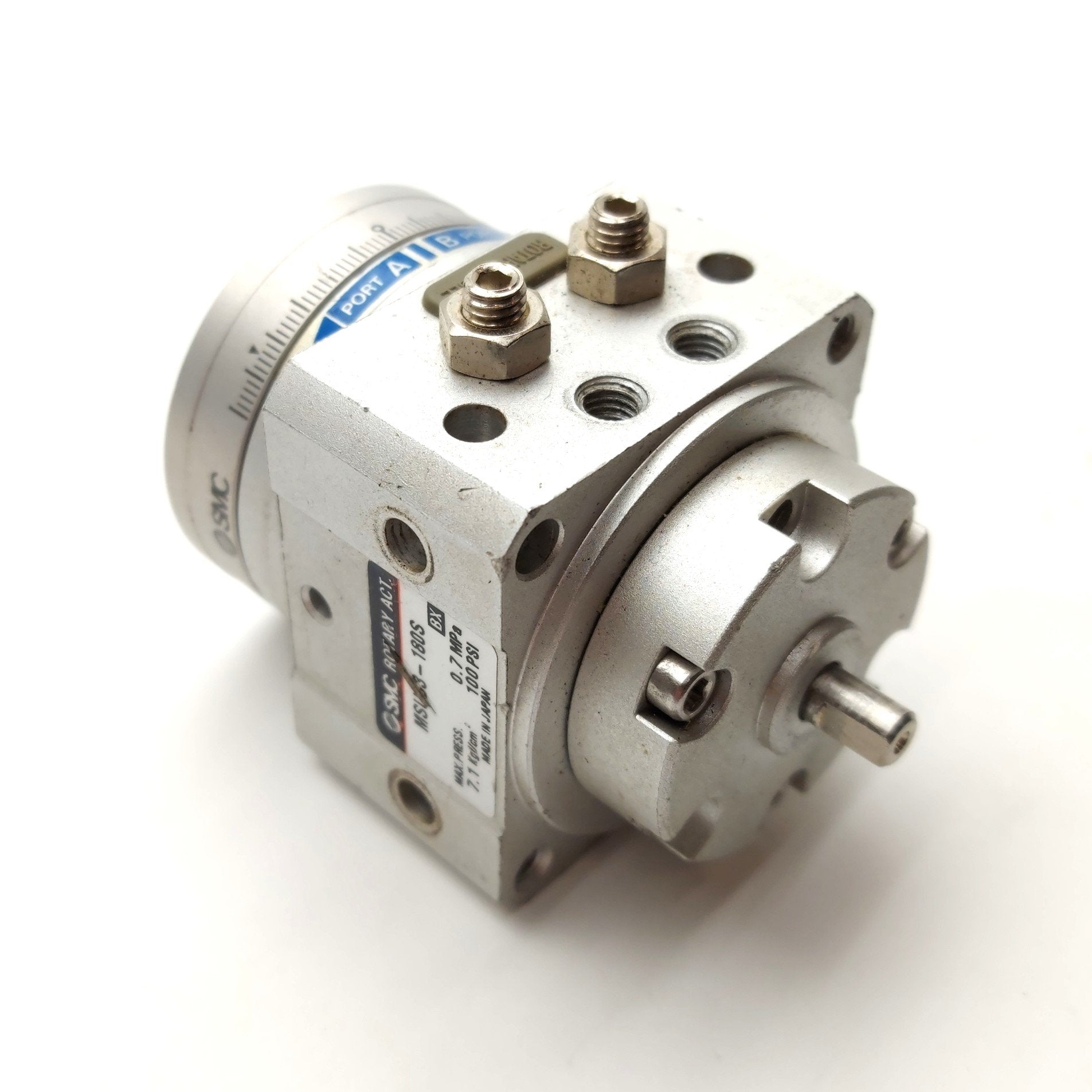 SMC MSUB3-180S Rotary Table, 180° Rotation, 100PSI Max, 5mm Shaft, M5 ...