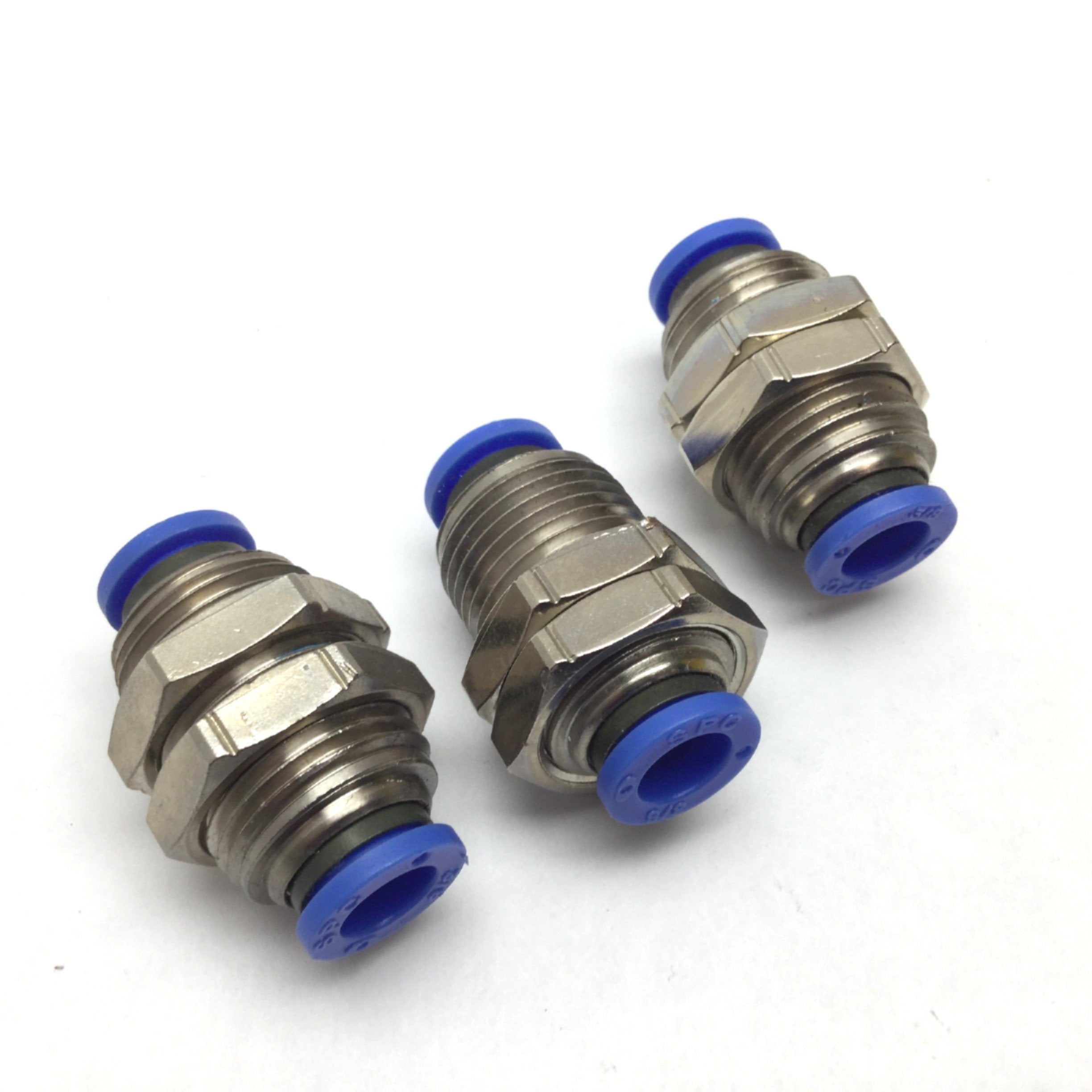 Lot of 3 SPC Through-Wall Straight Connector, 3/8" Push Connect Tube F ...