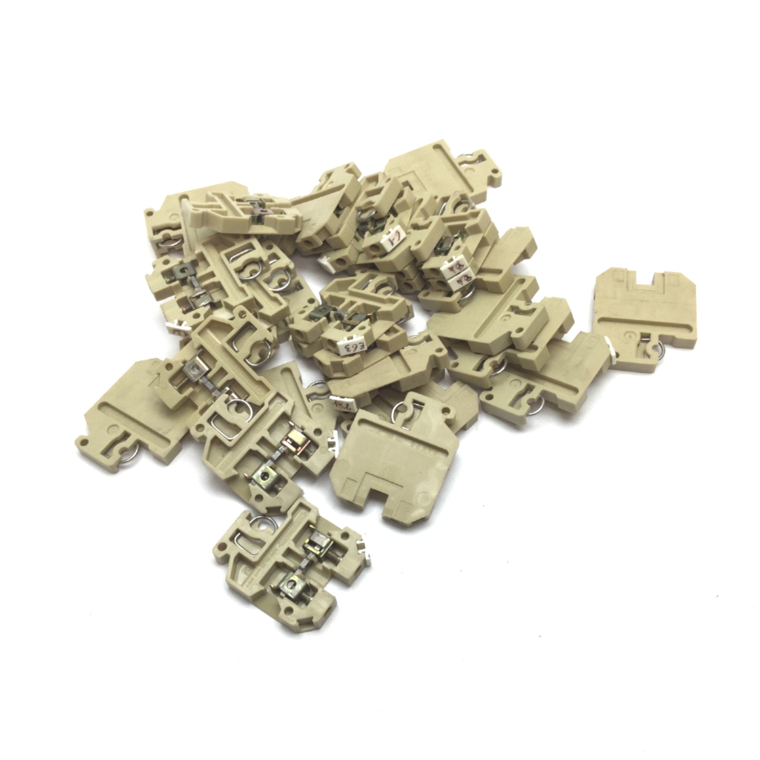 Lot of 29 Weidmuller SAK2.5 Terminal Block, Beige, 600V 25A, 22-12AWG ...