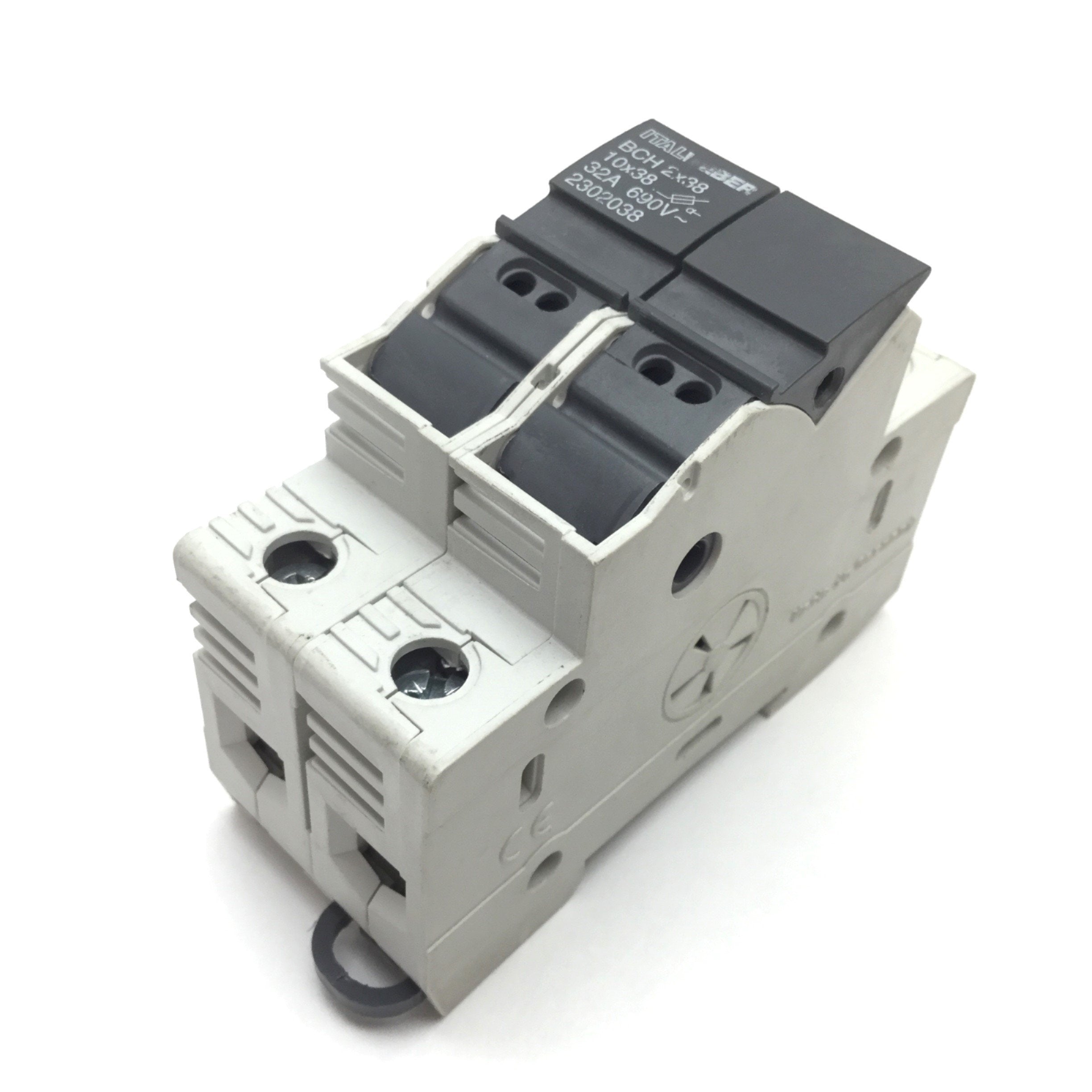 ItalWeber BCH2x38 Fuse Holder, 2-Pole, 10x38, Rating: 32A 690VAC, DIN ...