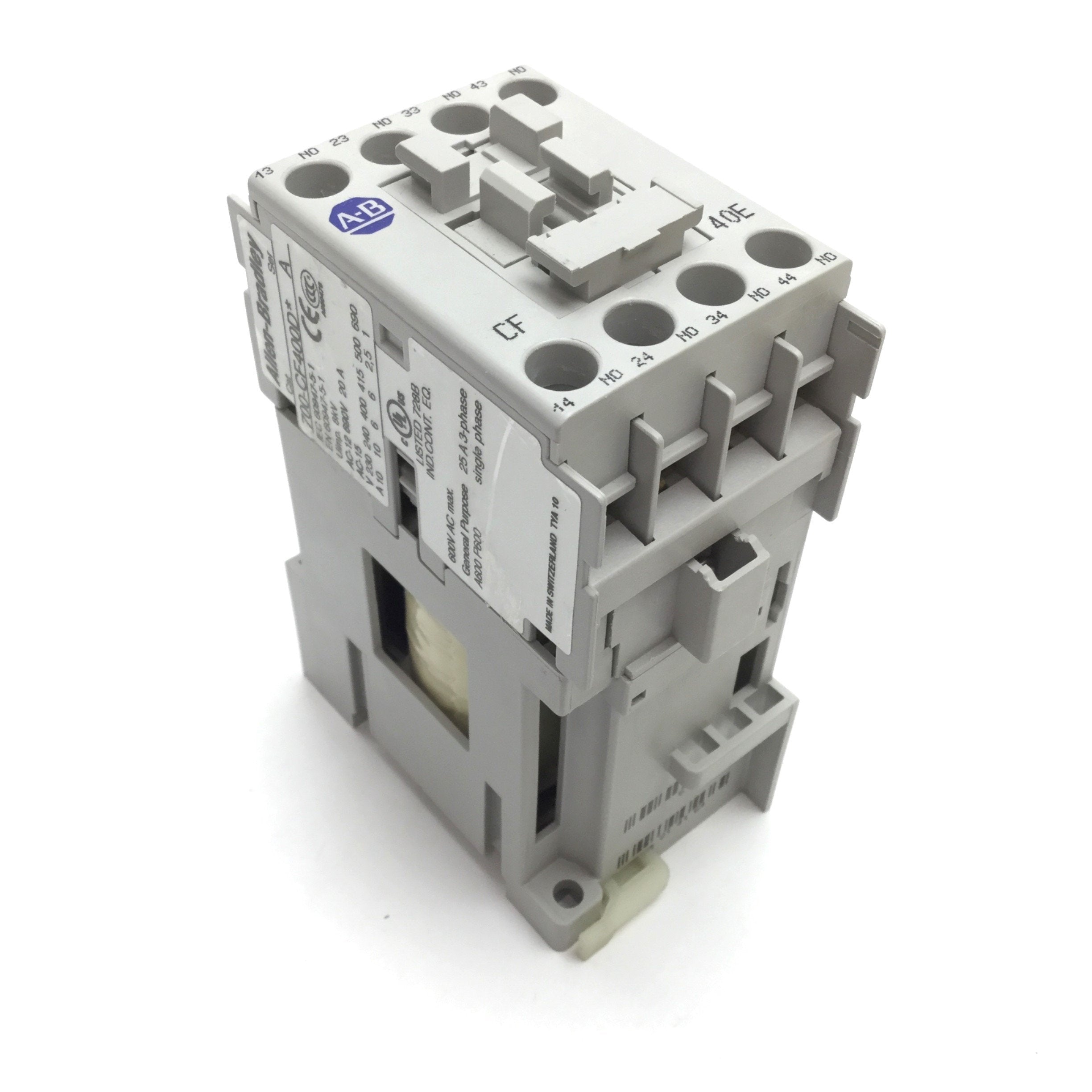 Allen Bradley 700-CF400D* Contactor, 4-Pole N/O, Coil: 24VDC, 25A 600V ...
