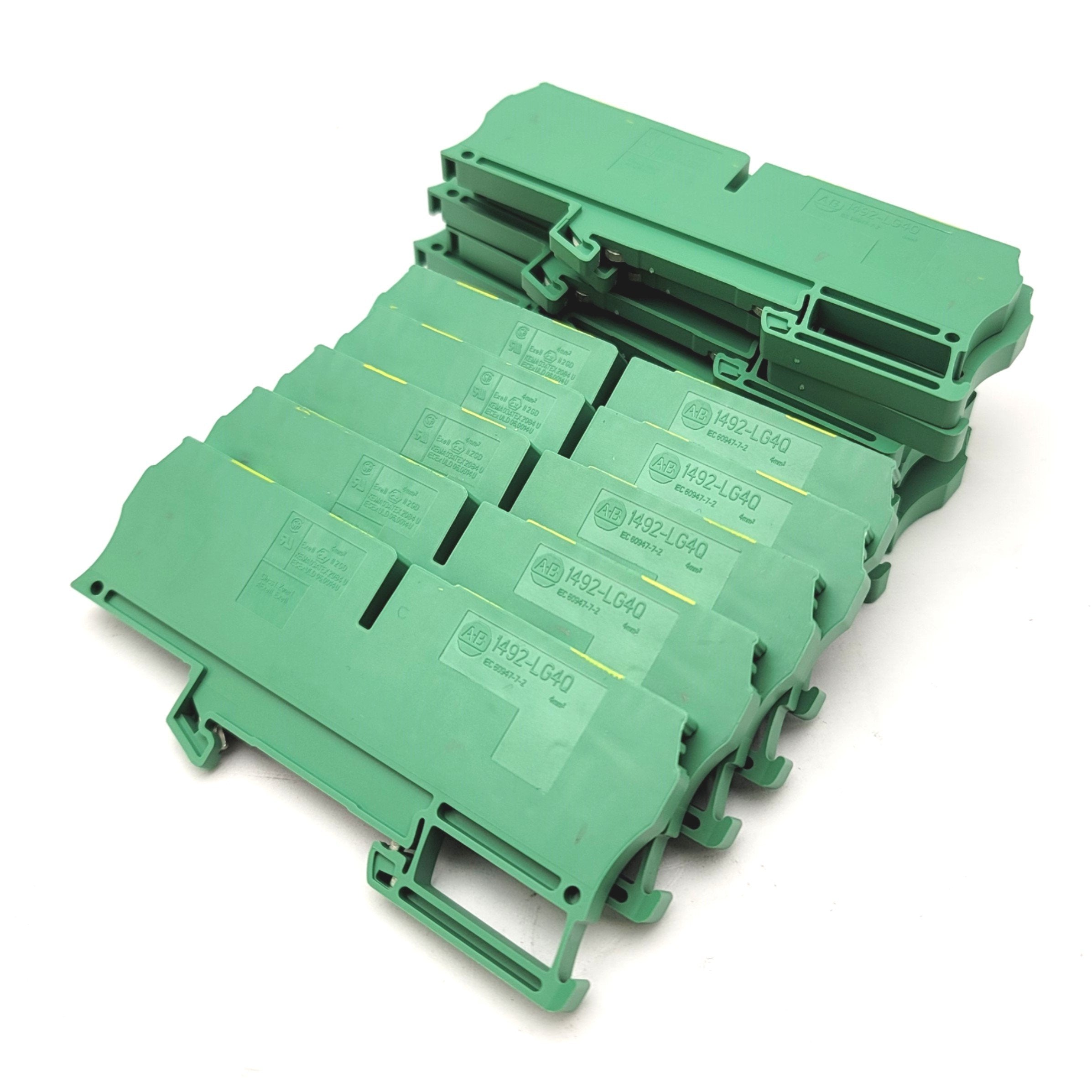 Lot Of 11 Allen Bradley 1492-LG4Q Feed Through Grounding Terminal Bloc ...
