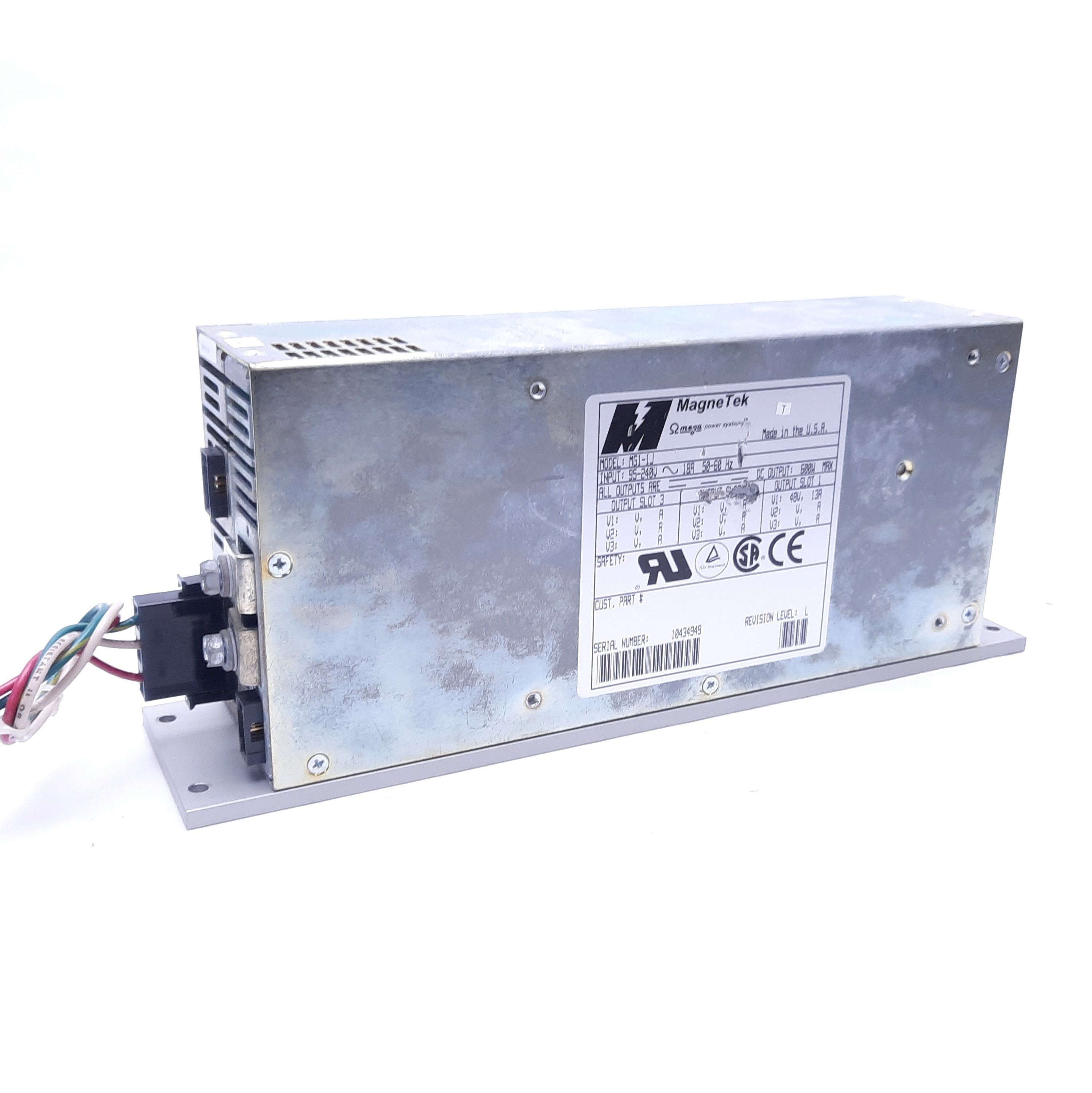 MagneTek MG1-1J Modular Power Supply, 95-240 VAC 18A Input, 48 VDC 13A ...