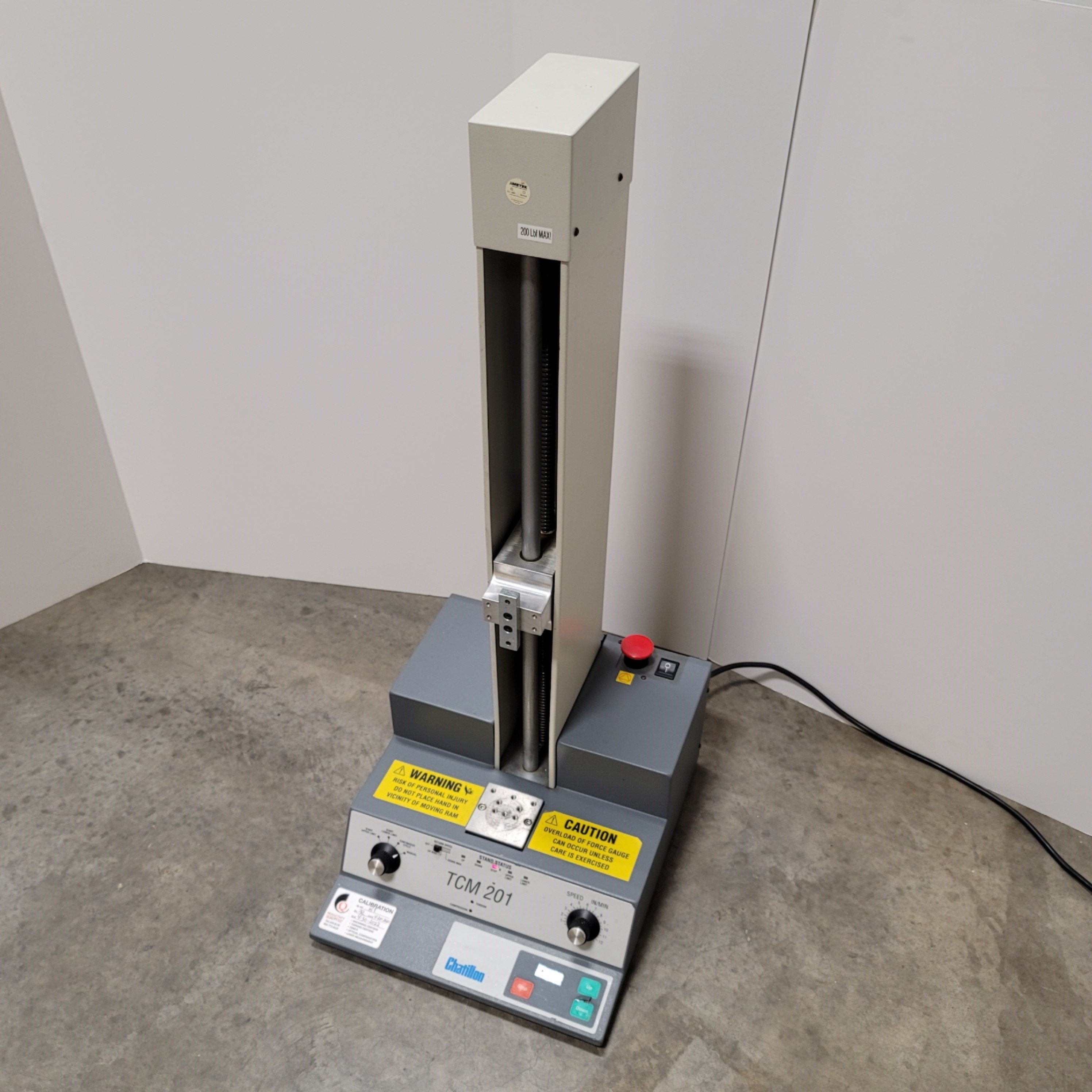 Chatillon TCM201 Motorized Force Tester 200lbf Capacity, 18" Travel, 1 ...