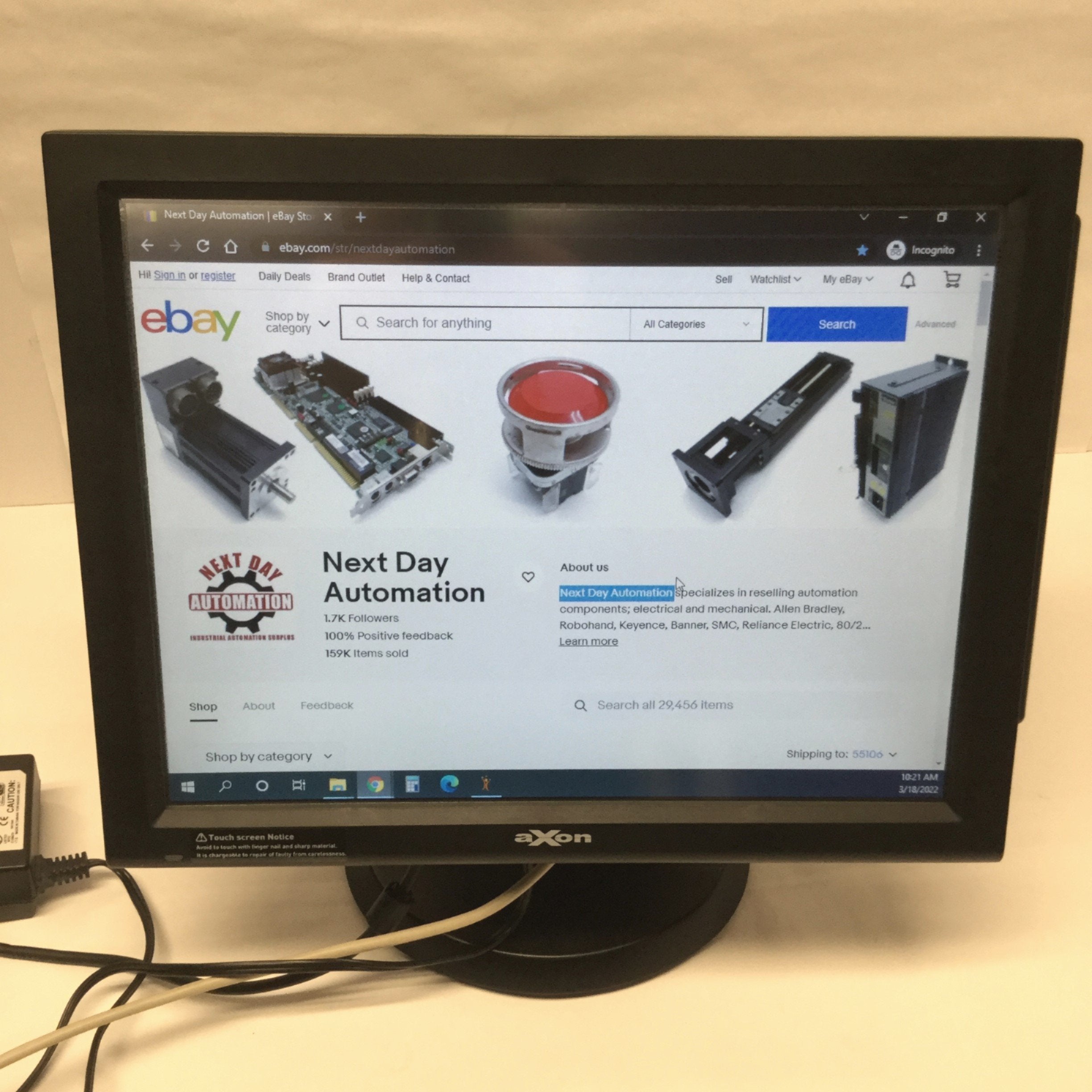 Axon POS System AXN-PM1-5 15" POSmo LCD Touchscreen Monitor Card Reade ...