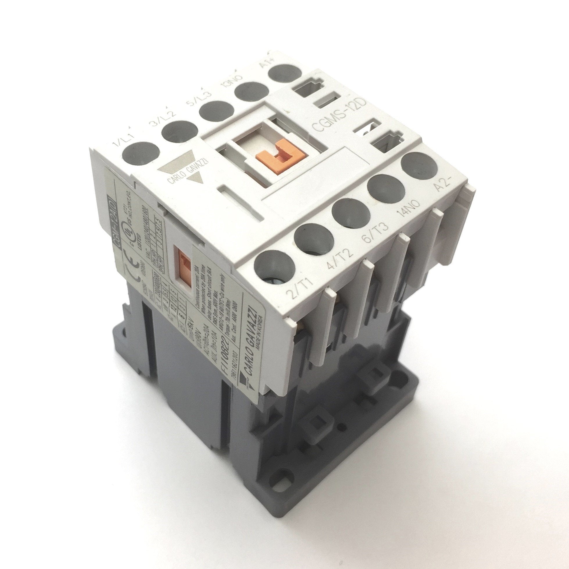Carlo Gavazzi CGMS-12D Mini Contactor Relay 600VAC 12A 3NO 1Auxiliary ...