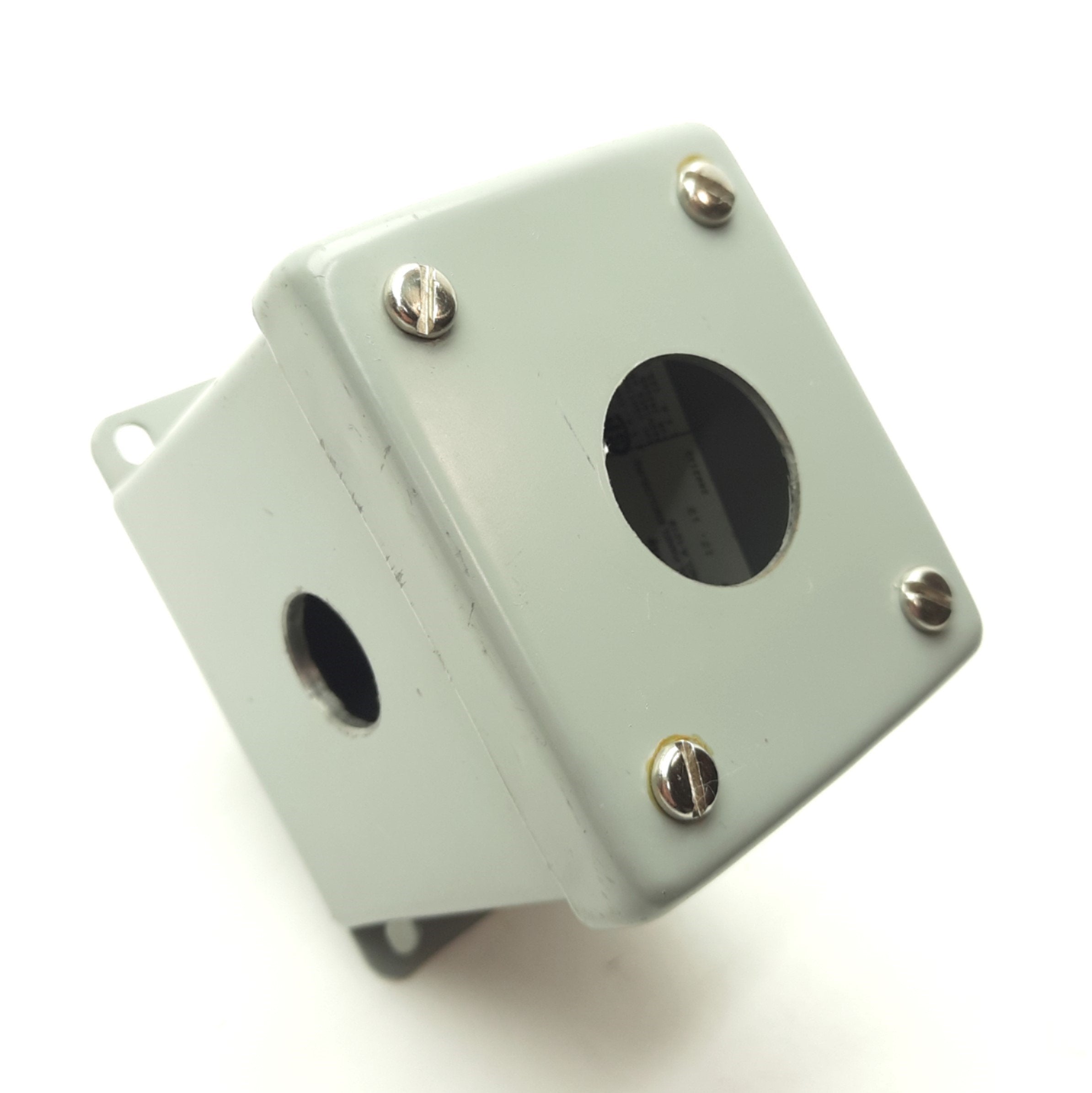 Hoffman E-1PBGX Gray Steel Pushbutton Enclosure, 3½ x 3¼ x 2¾", NEMA 1 ...
