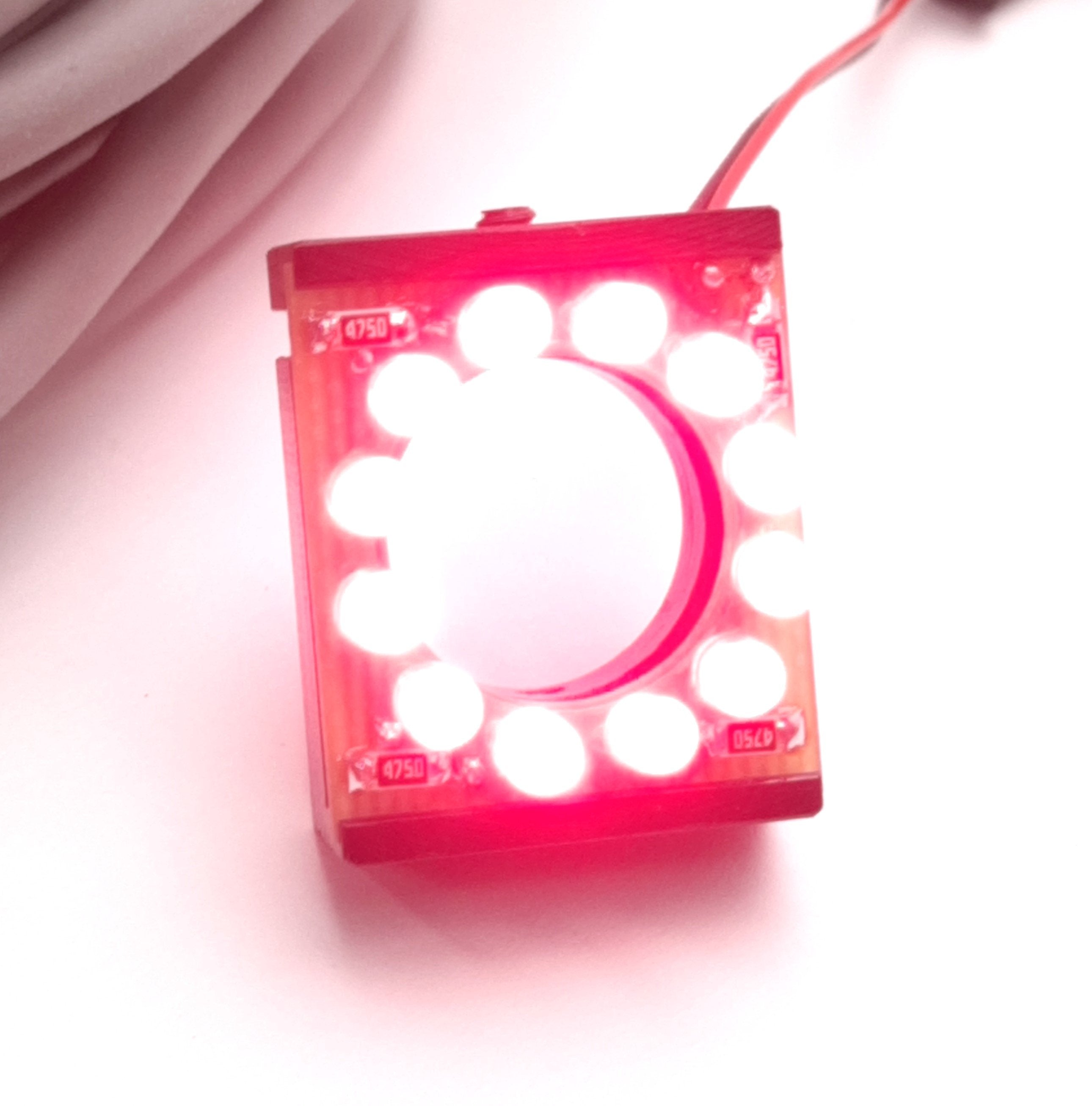 Machine Vision LED Illuminator Red 12V DC, 9/16" Bore, 1" x 0.8" Overa ...