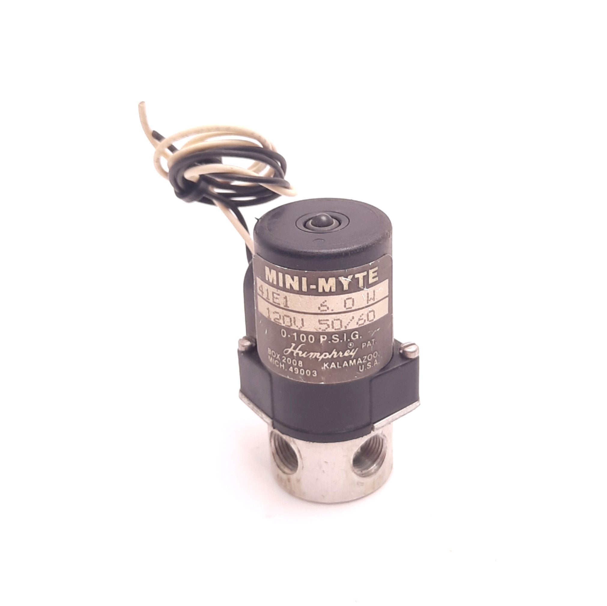 Humphrey 41E1 Electric Valve 0-100 Psig, 120V 50/60Hz, 7.0W, 1/8" NPT ...