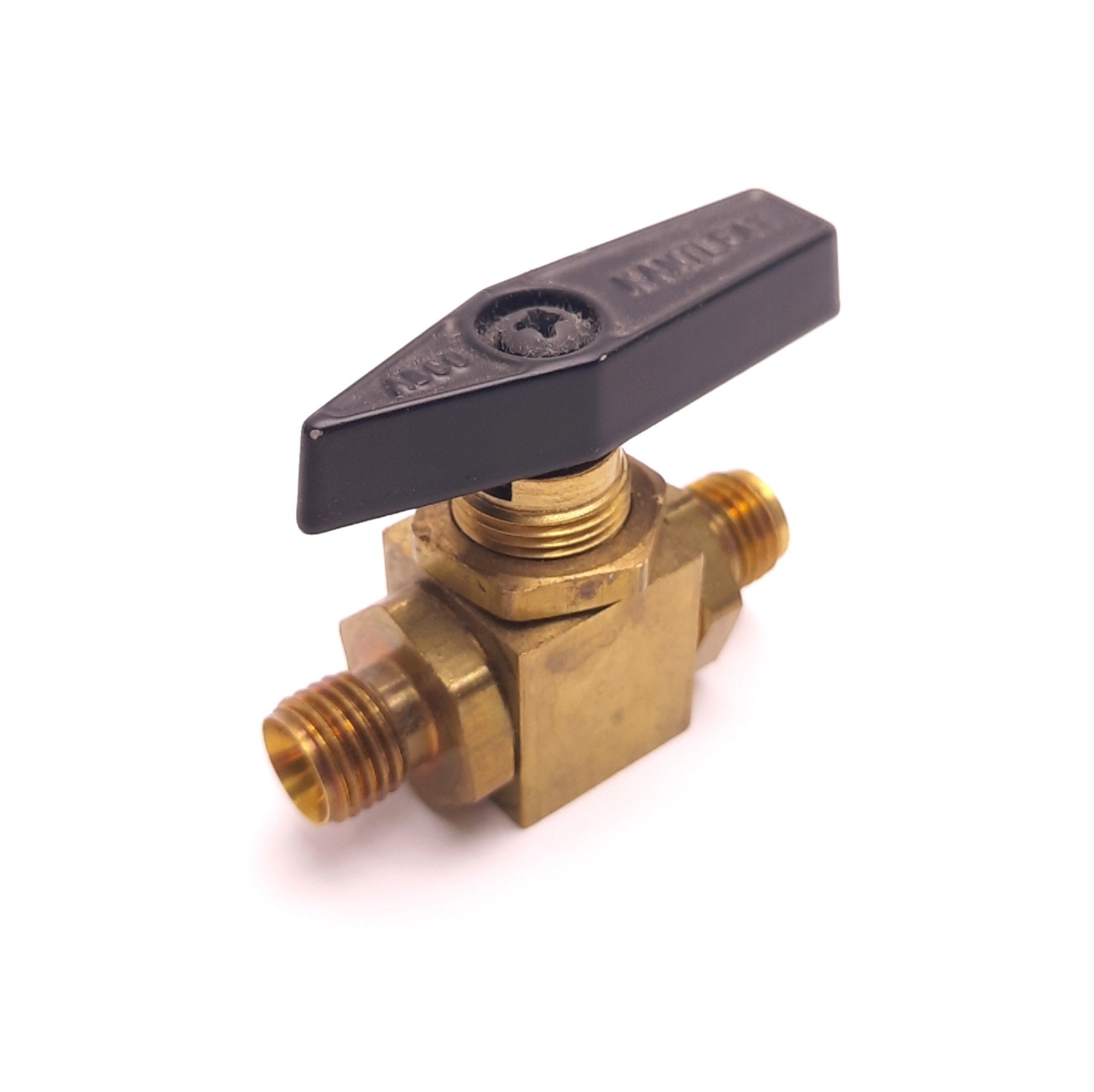 ABCO 366BV-4 Two-Way In-Line Brass Ball Valve, 1/4" NPT, 1500 Psi Max ...