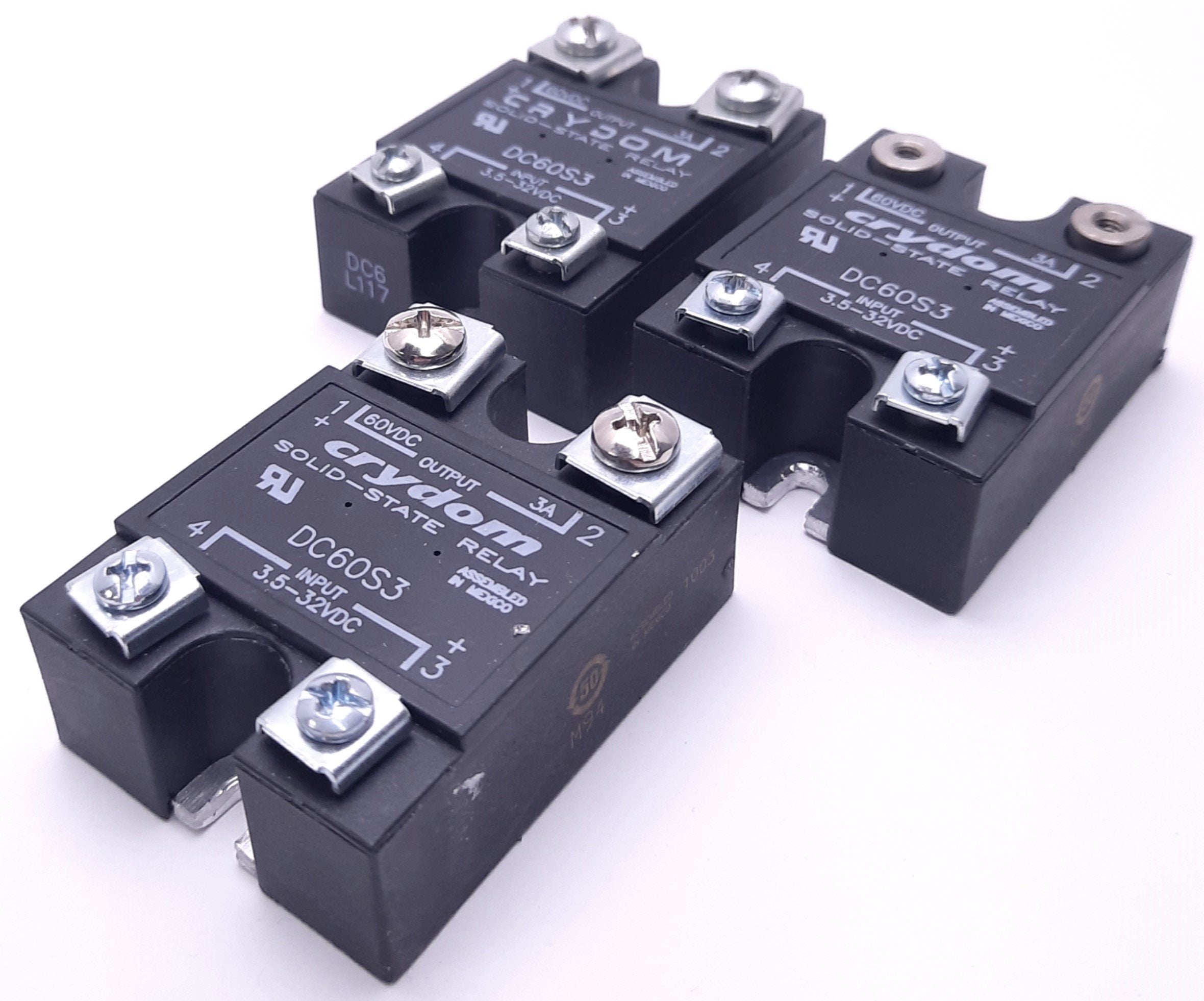 Lot of 3 Crydom DC60S3 Solid State Relay 3.5-32v DC Input, 60v DC 3A O ...