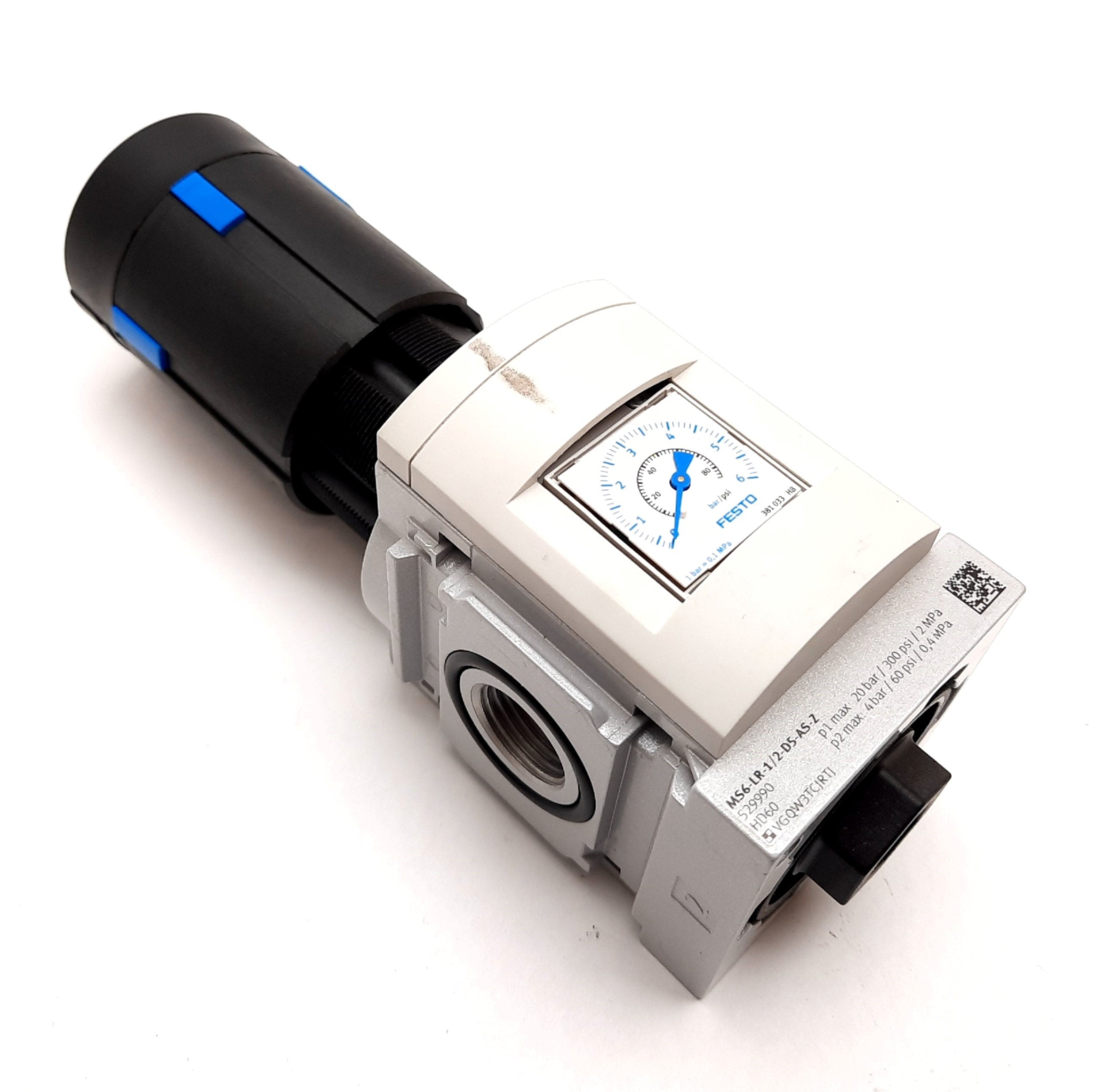 Festo MS6-LR-1/2-D5-AS-Z Pressure Regulator, Input: 300psi Max, Output ...