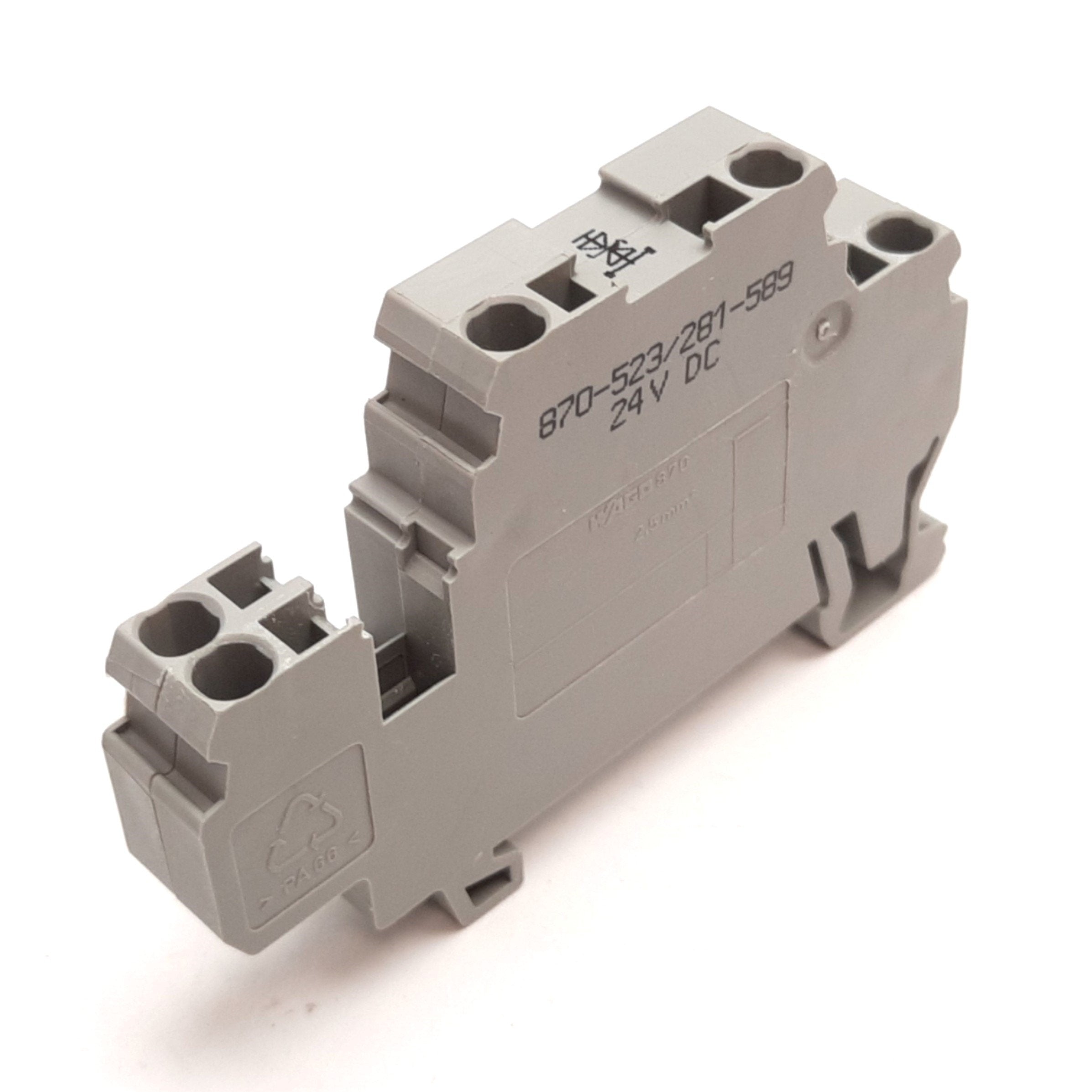 Wago 870-523/281-589 Terminal Block with Suppressor Diode, Rating: 24V ...