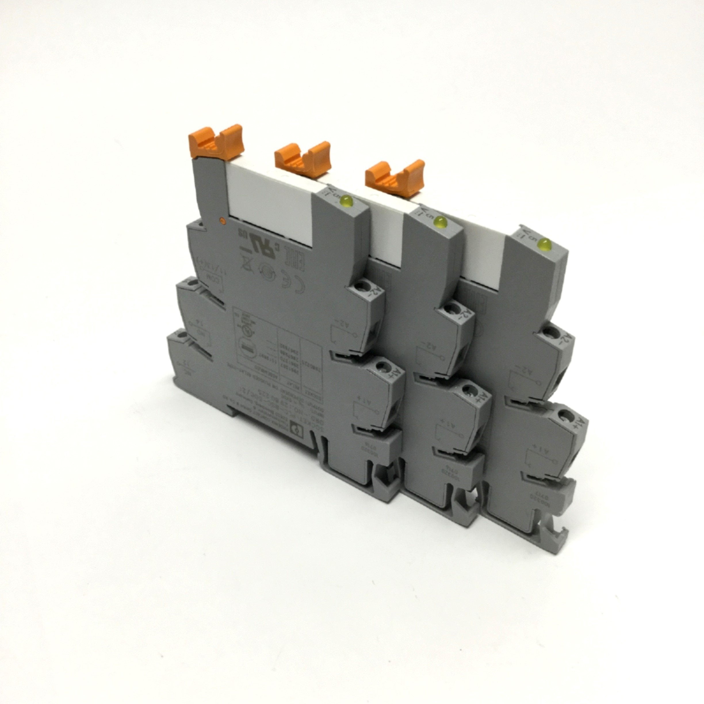 Lot of 3 Phoenix PLC-BSC-5DC/21 Terminal Block Base w/ 2961367 Relay 6 ...
