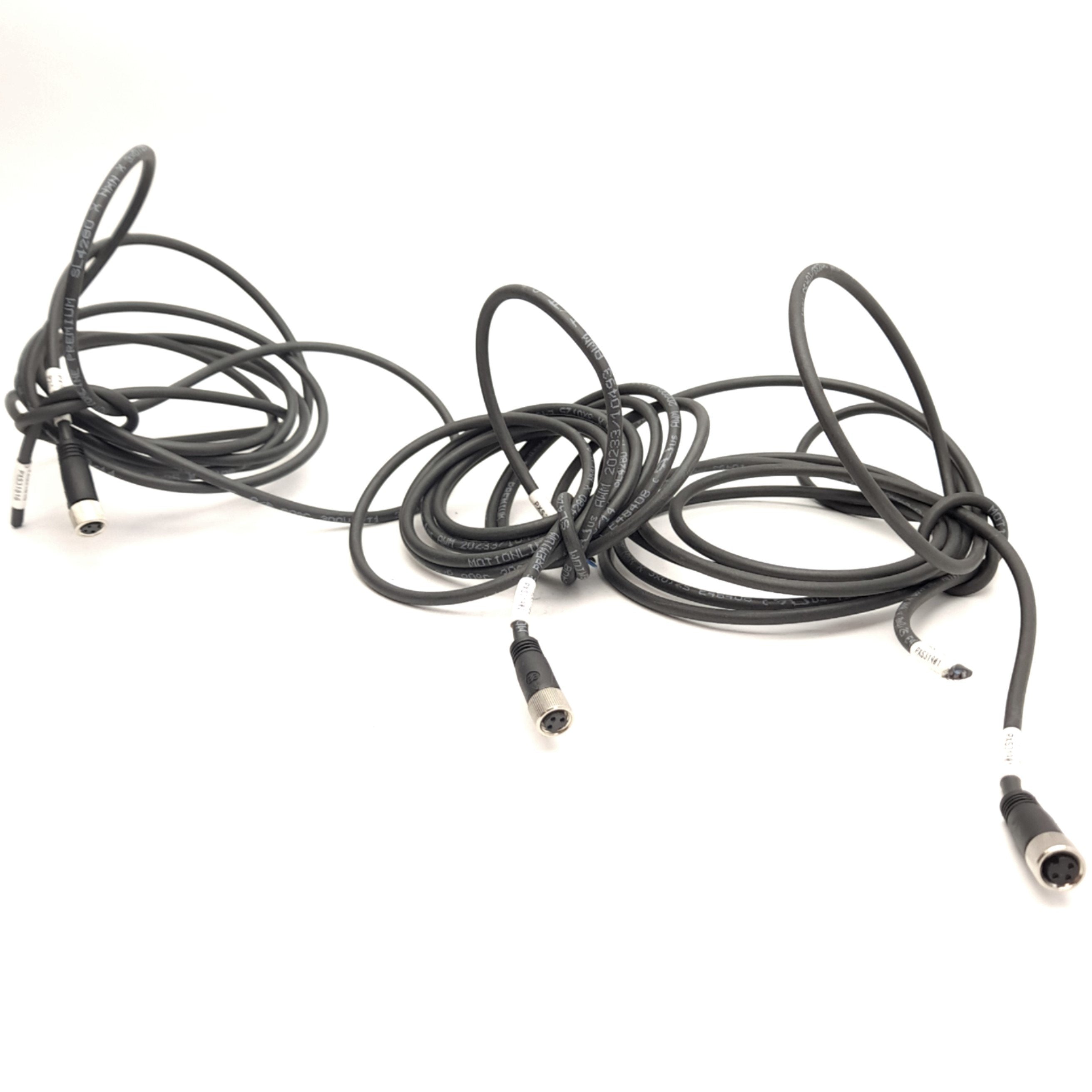 Lot of 3 Motionline AWM 20233/10493 Multiconductor Cable, M8 3-Pin Con ...