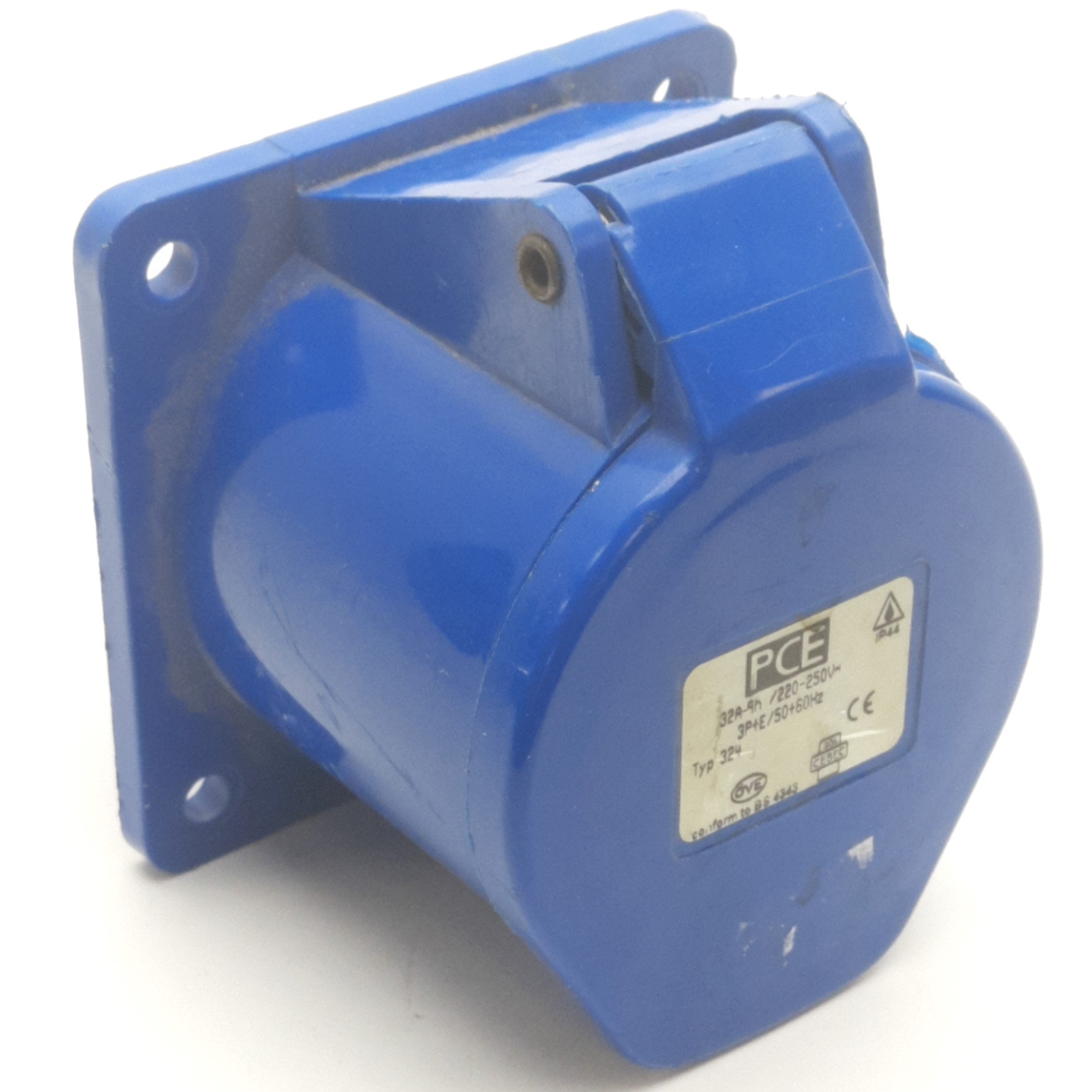 PC Electric 324 AC Supply 3-Phase Socket, 4-Pole, 32A, 250VAC, IP44 Pr ...