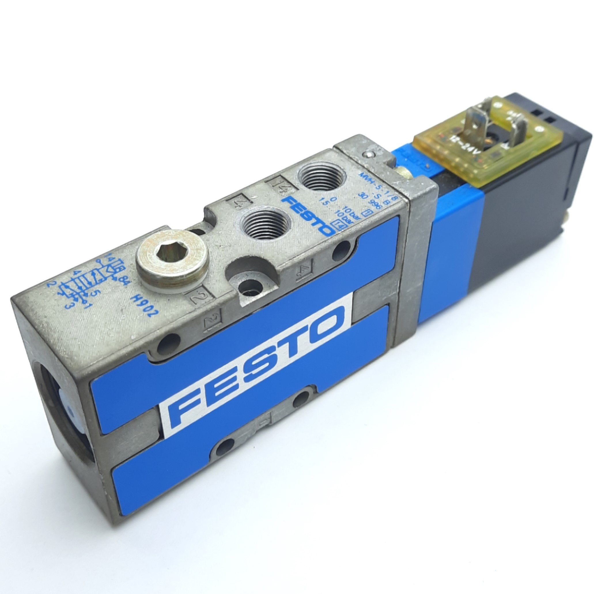 Festo MVH-5-1/8-B Solenoid Valve, 0.2MPa-1MPa, 24VDC, 750l/min, M5 Pil ...