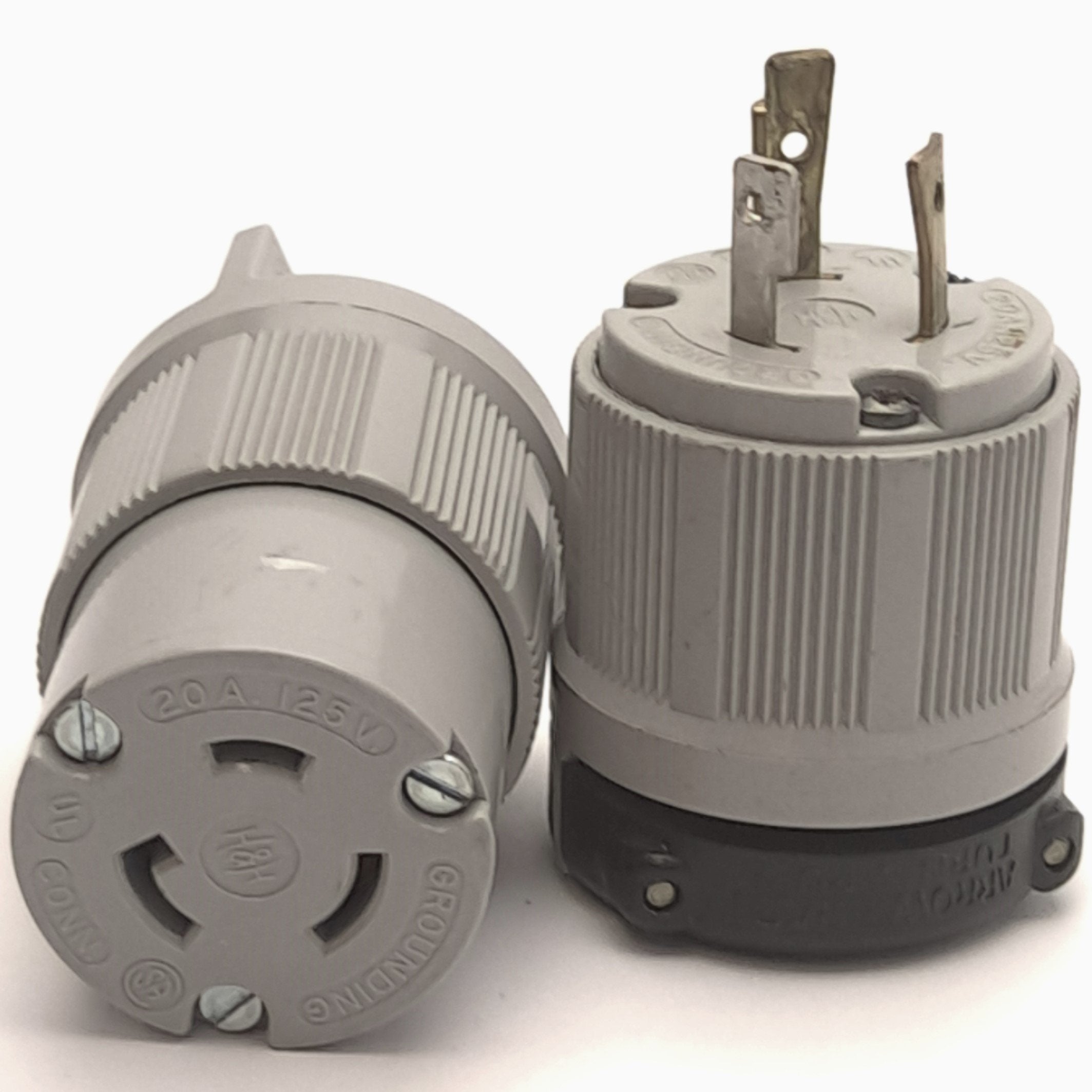 Arrow Hart AH6202 Connector Twist-Lock Set, 20A, 125V, 2-Pole, 3-Wire ...