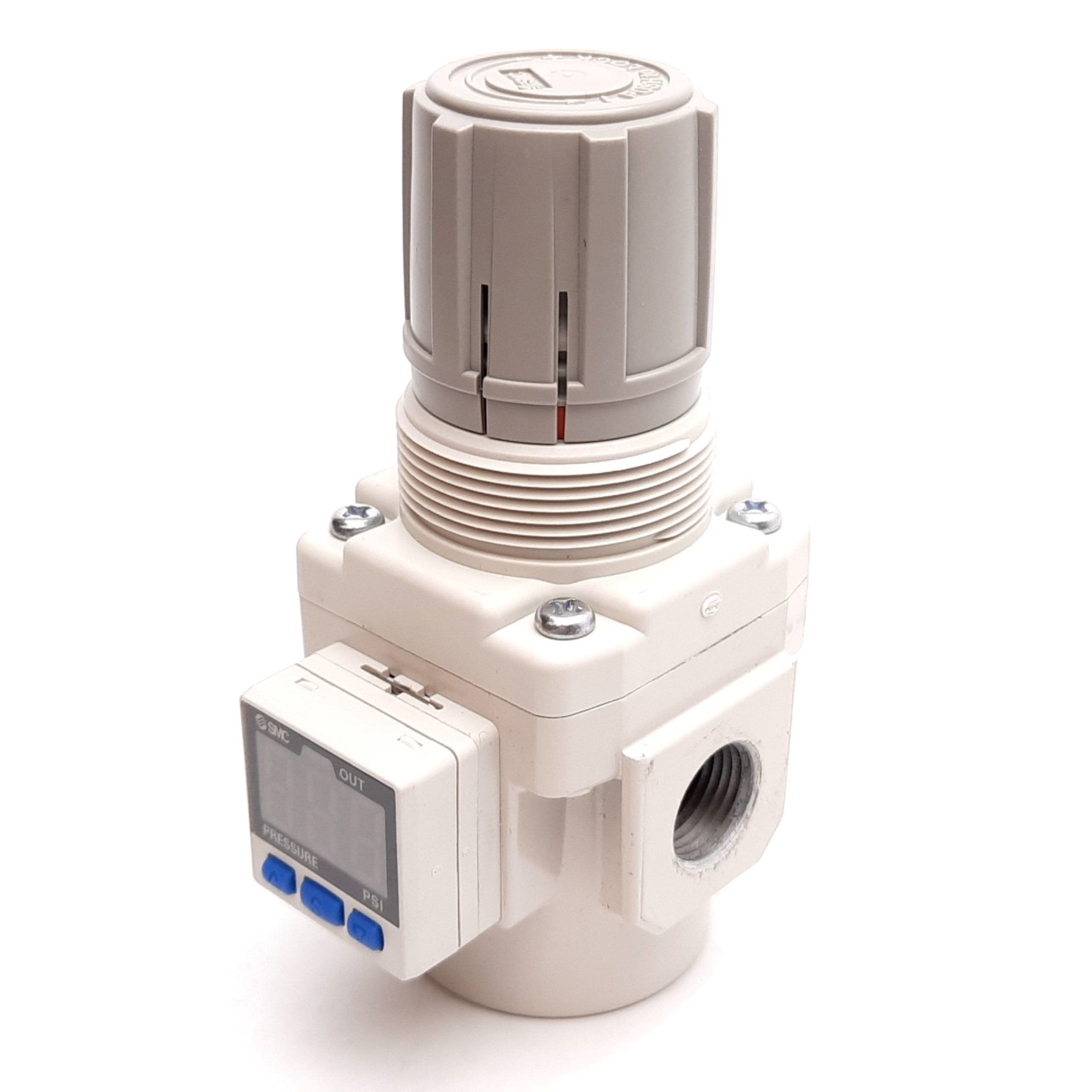 SMC AR30-N03E3-Z-B Pneumatic Regulator, W/ ISE35-N-65-P Digital Pressu ...