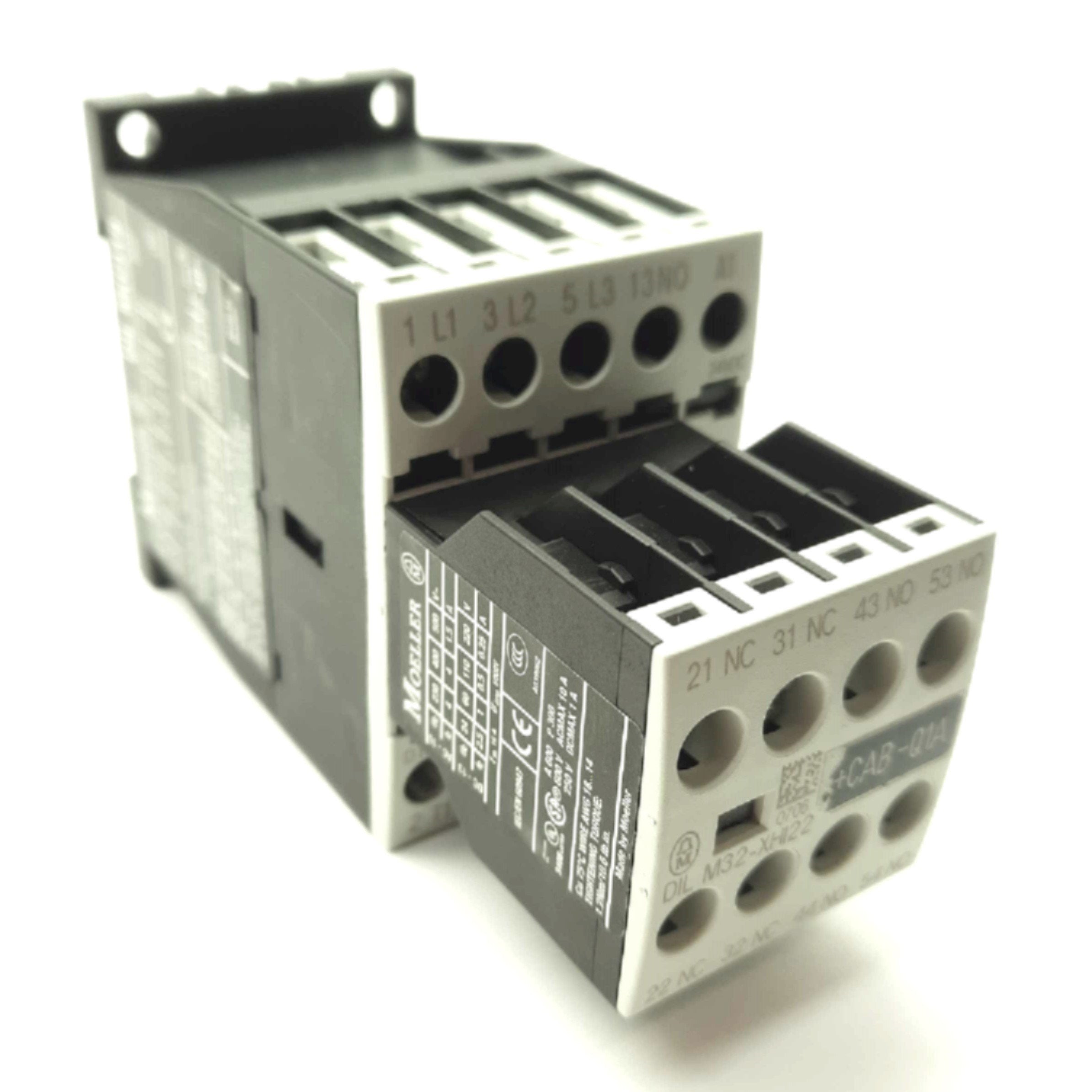 Moeller DILM15-10 IEC Contactor, 3-Pole 600VAC 15A, 3x NO 2x NC Aux, 2 ...
