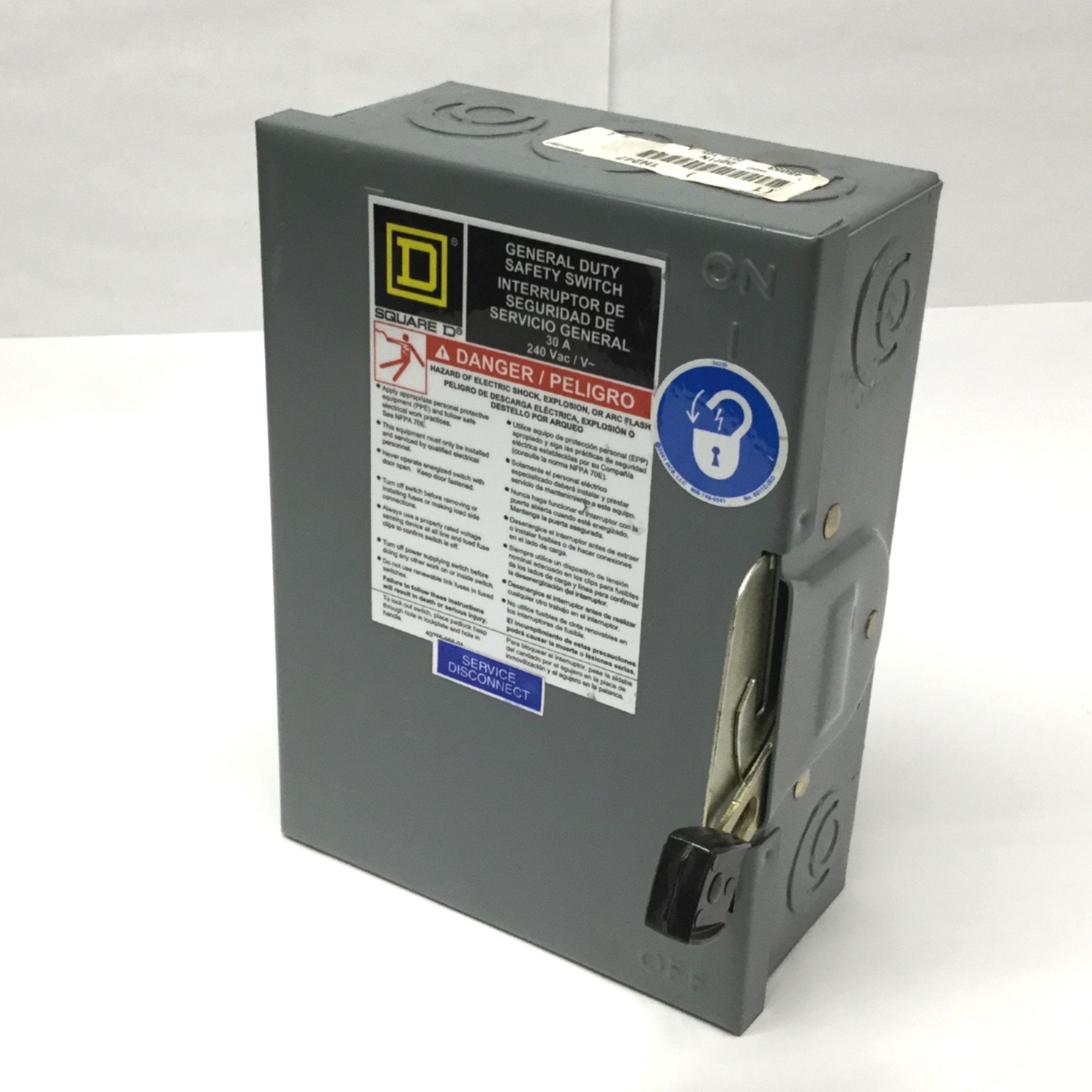 Square D D221N General Duty Fused Safety Switch Disconnect, 240VAC 60H ...