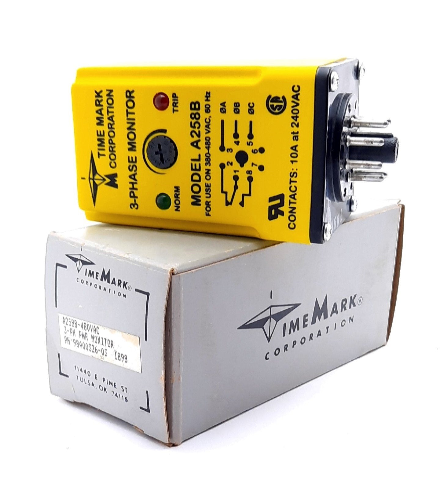 Time Mark Corp A258B Phase Monitoring Relay 380-480VAC, 10A, SPDT, 240 – Next Day Automation