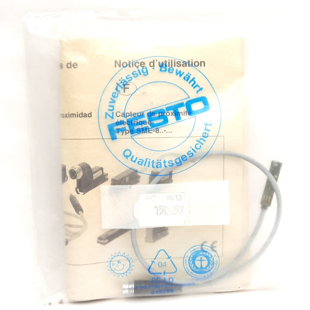 Festo SME-8-S-LED-24 150 857 Magnetic Reed Sensor, Bipolar N/O, M8 3-P ...