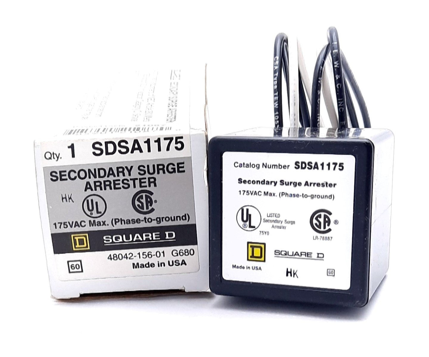 Square D SDSA1175 Secondary Surge Arrester, Rating 120/240VAC, MCOV 15 ...