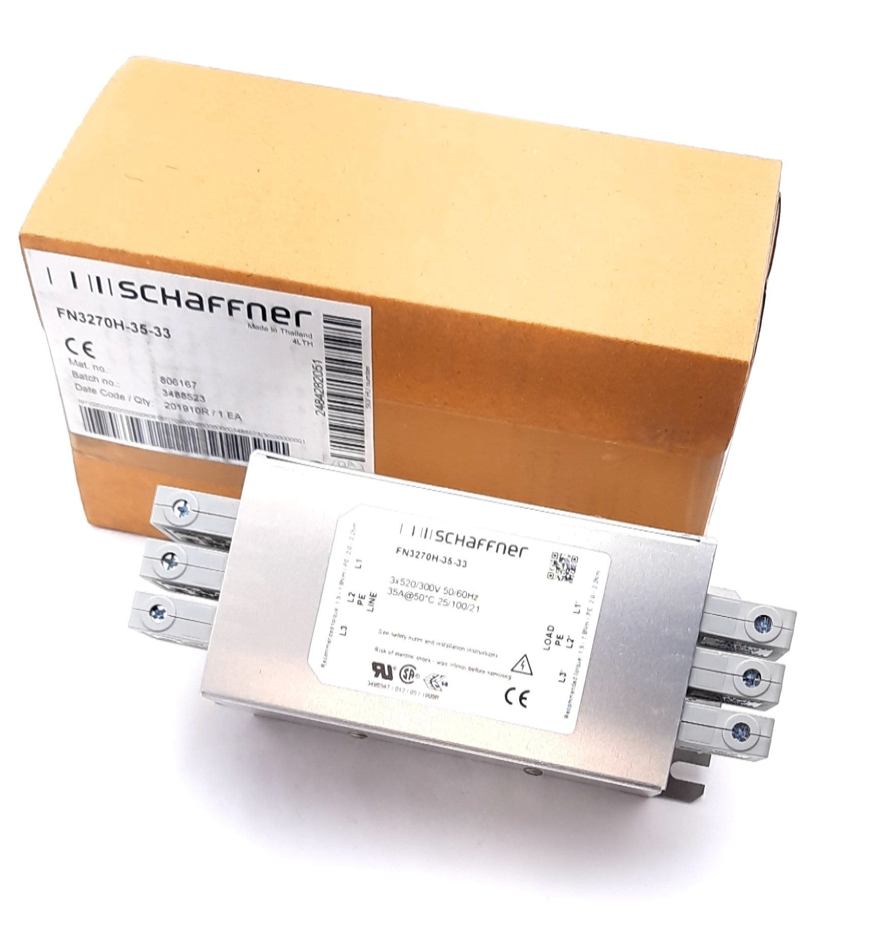 Schaffner FN3270H-35-33 Power Line Filter 3 Phase, Single Stage 520 VA ...