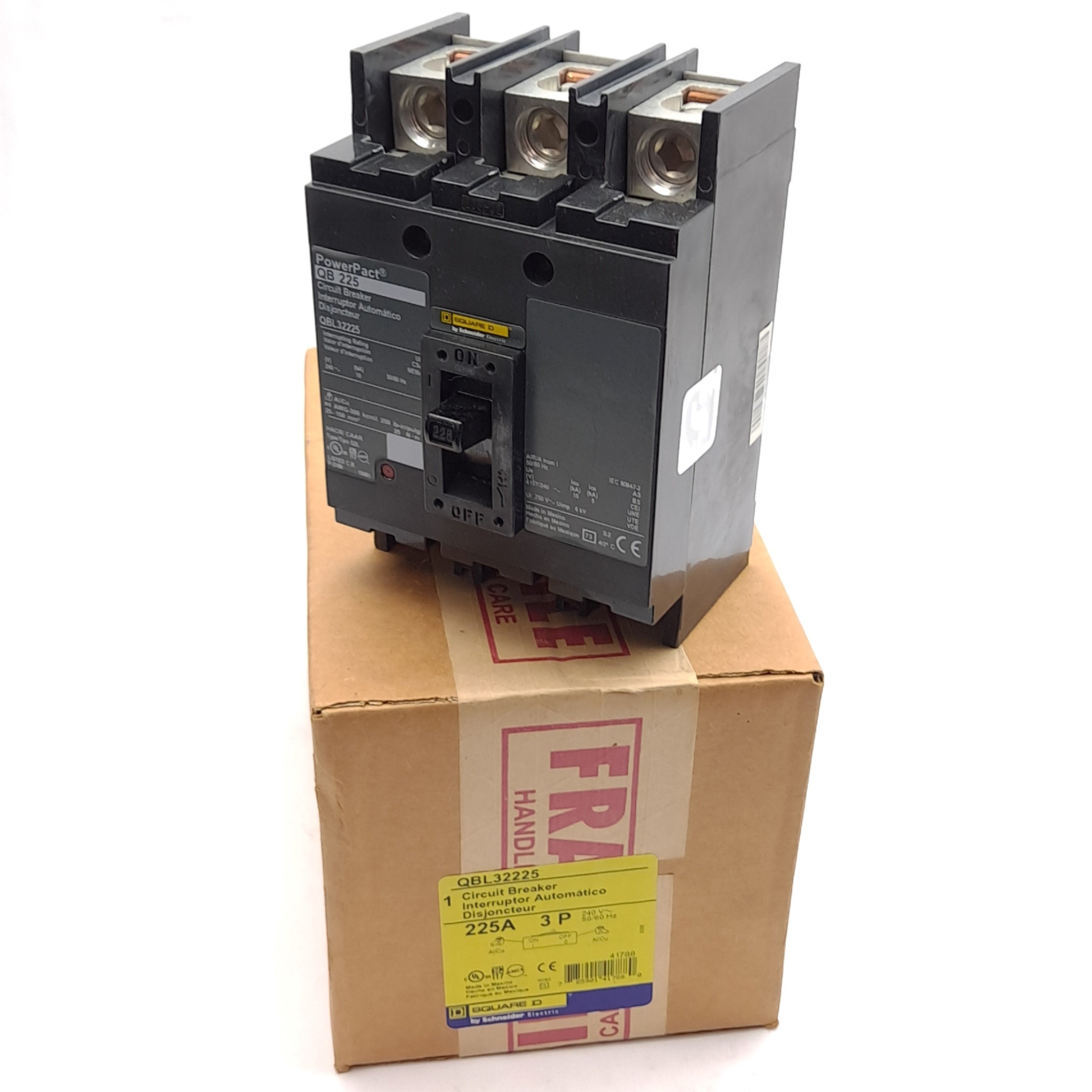 Square D QBL32225 Circuit Breaker, 3-Pole, Unit Mount, 225A, 240VAC ...