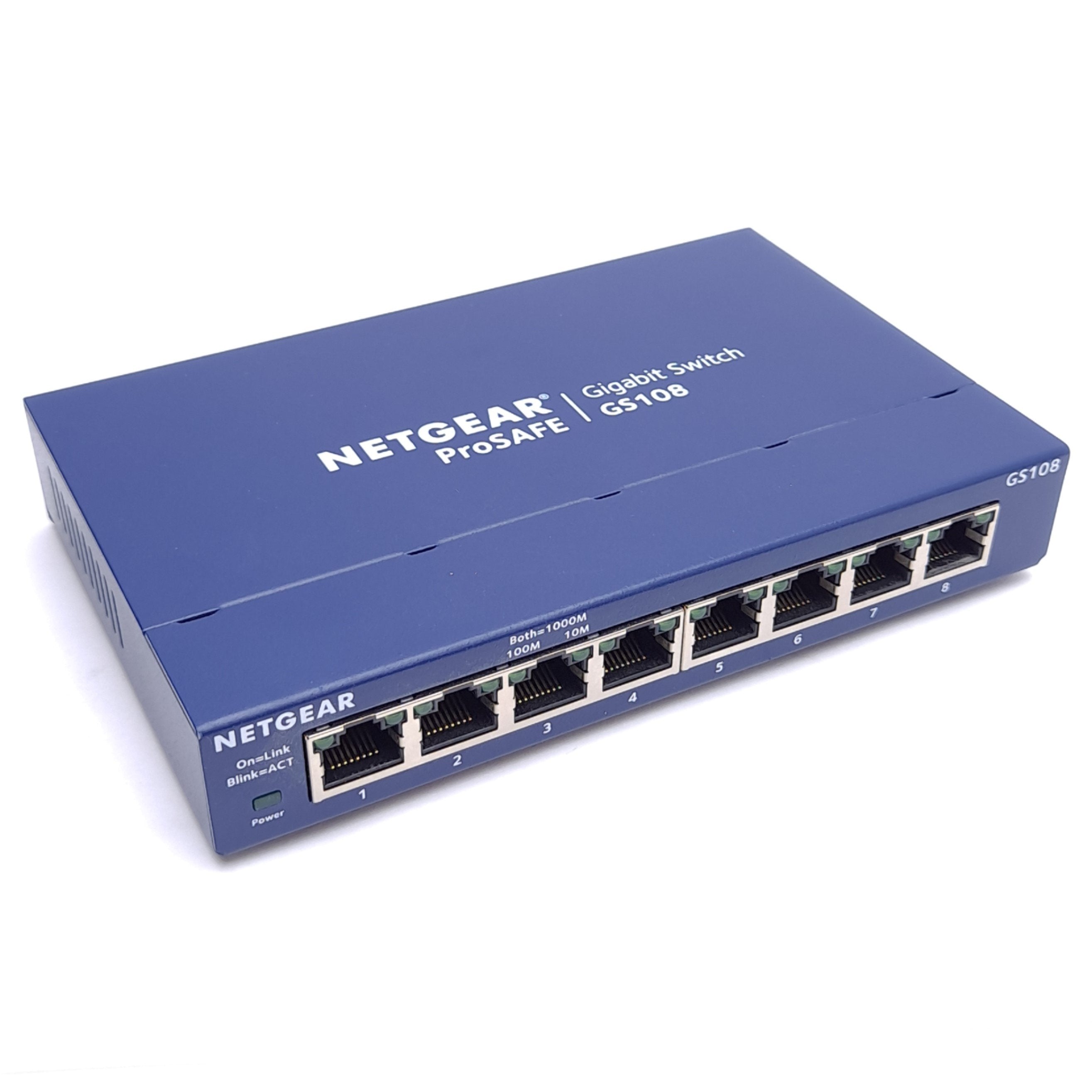 Netgear GS108 Gigabit Unmanaged Ethernet Switch, 8-Port RJ45, 16Gbps B ...
