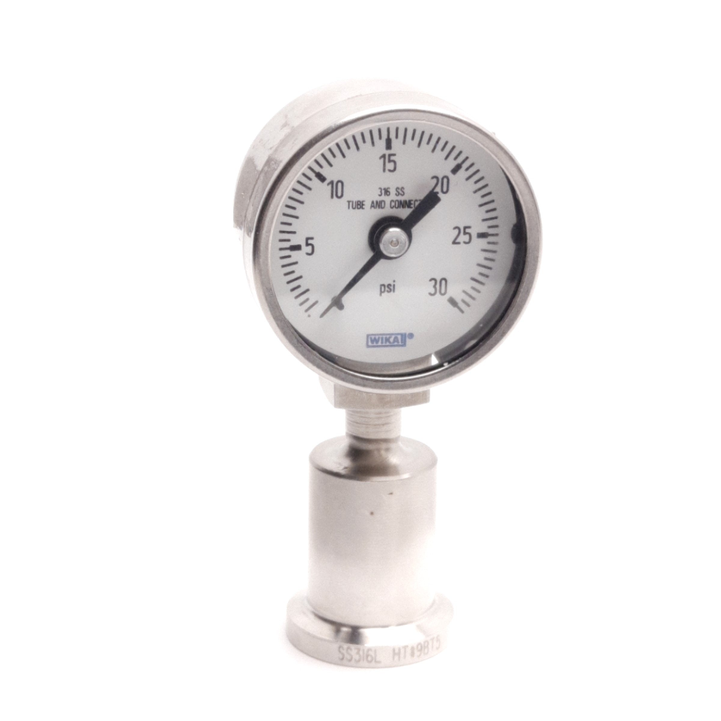 Wika M932.2C-A-PG321Z-U-A81A2 Sanitary Gauge, 0-30psi, 3/4in Tri-Clamp ...
