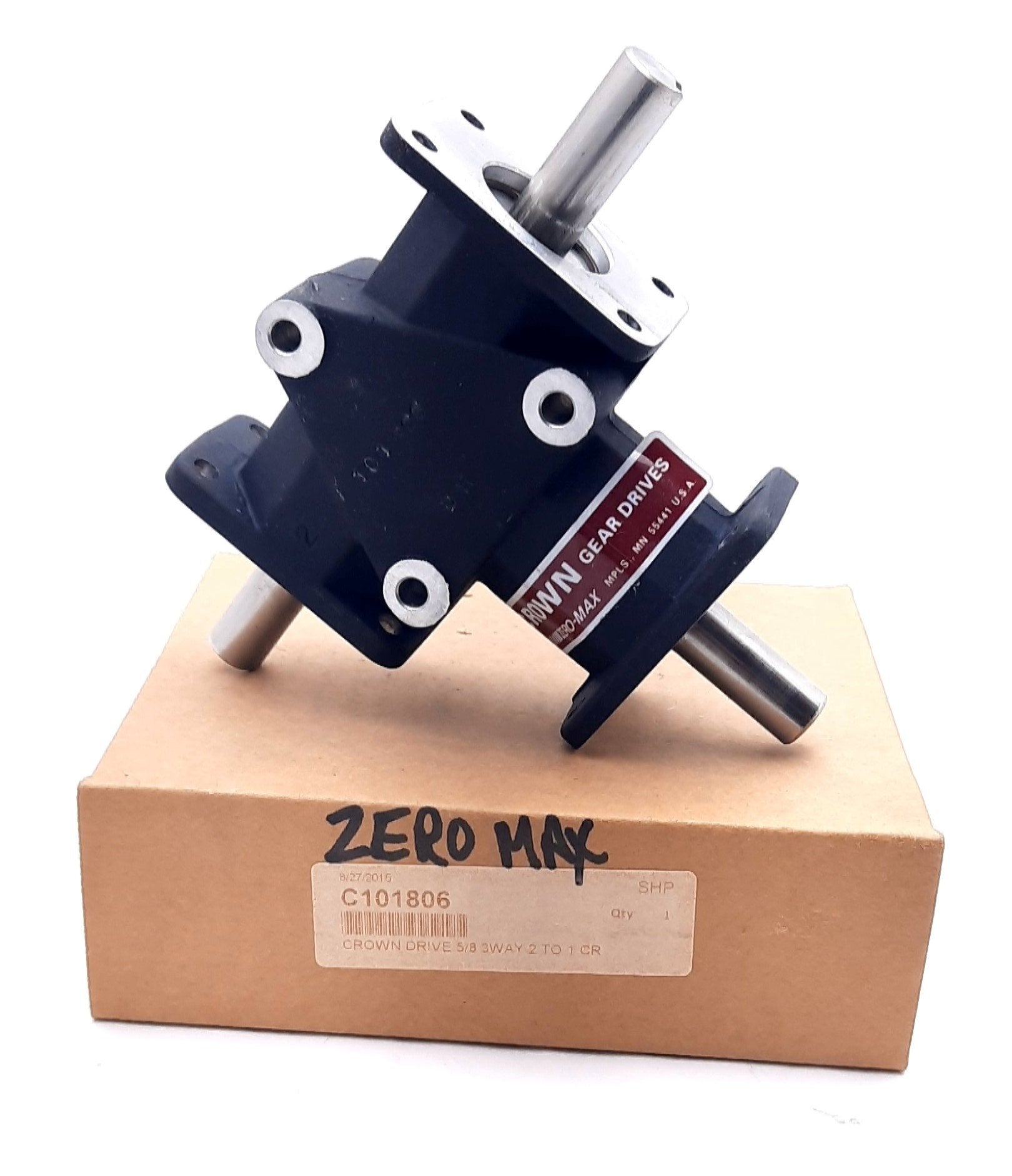 Zero Max C101806 Counter Rotating Gearbox 3 Way 5/8" 2:1 50-80lbs ...