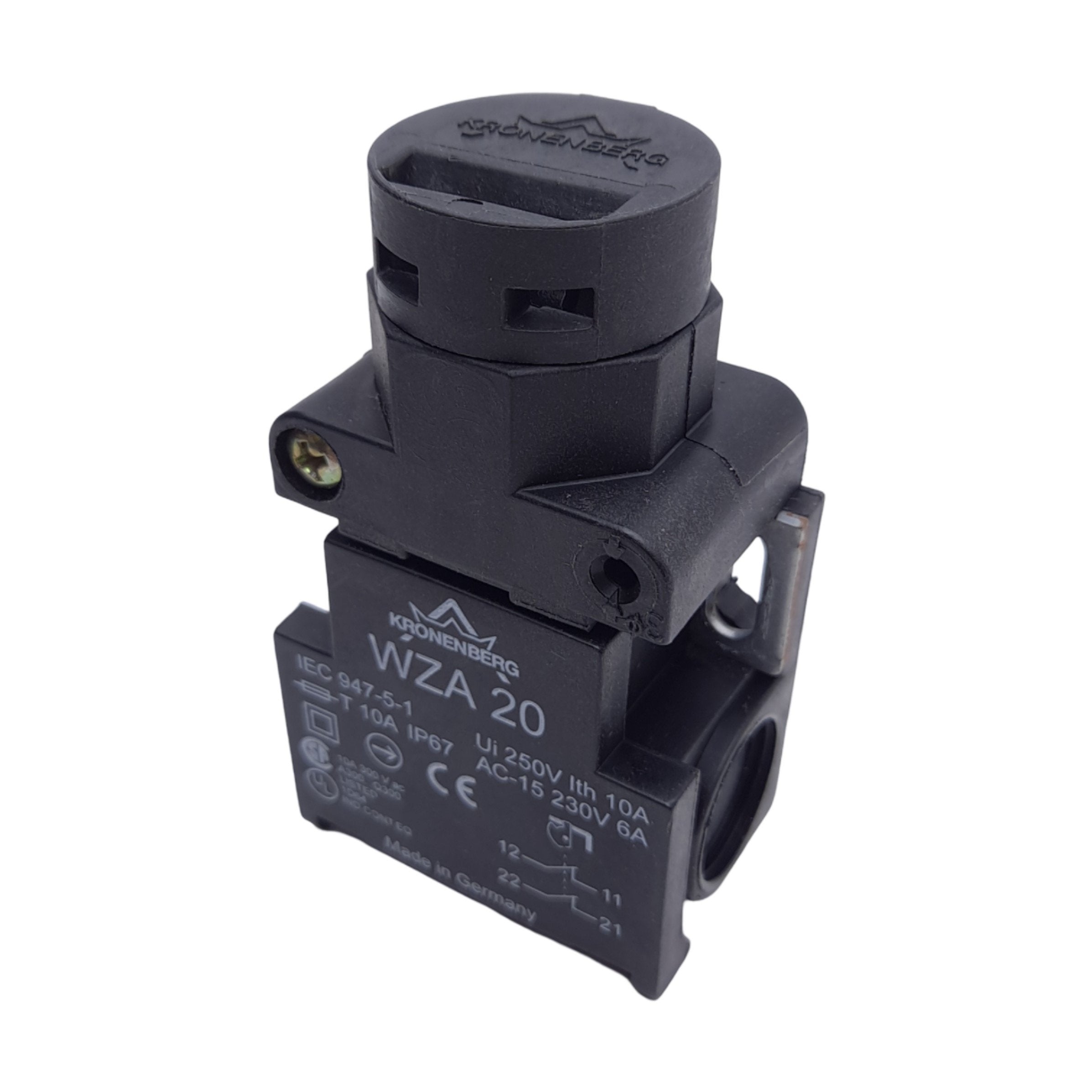 Kronenberg WZA20 Safety Interlock Switch, 2 NC Contacts, M20 x 1.5, 25 ...