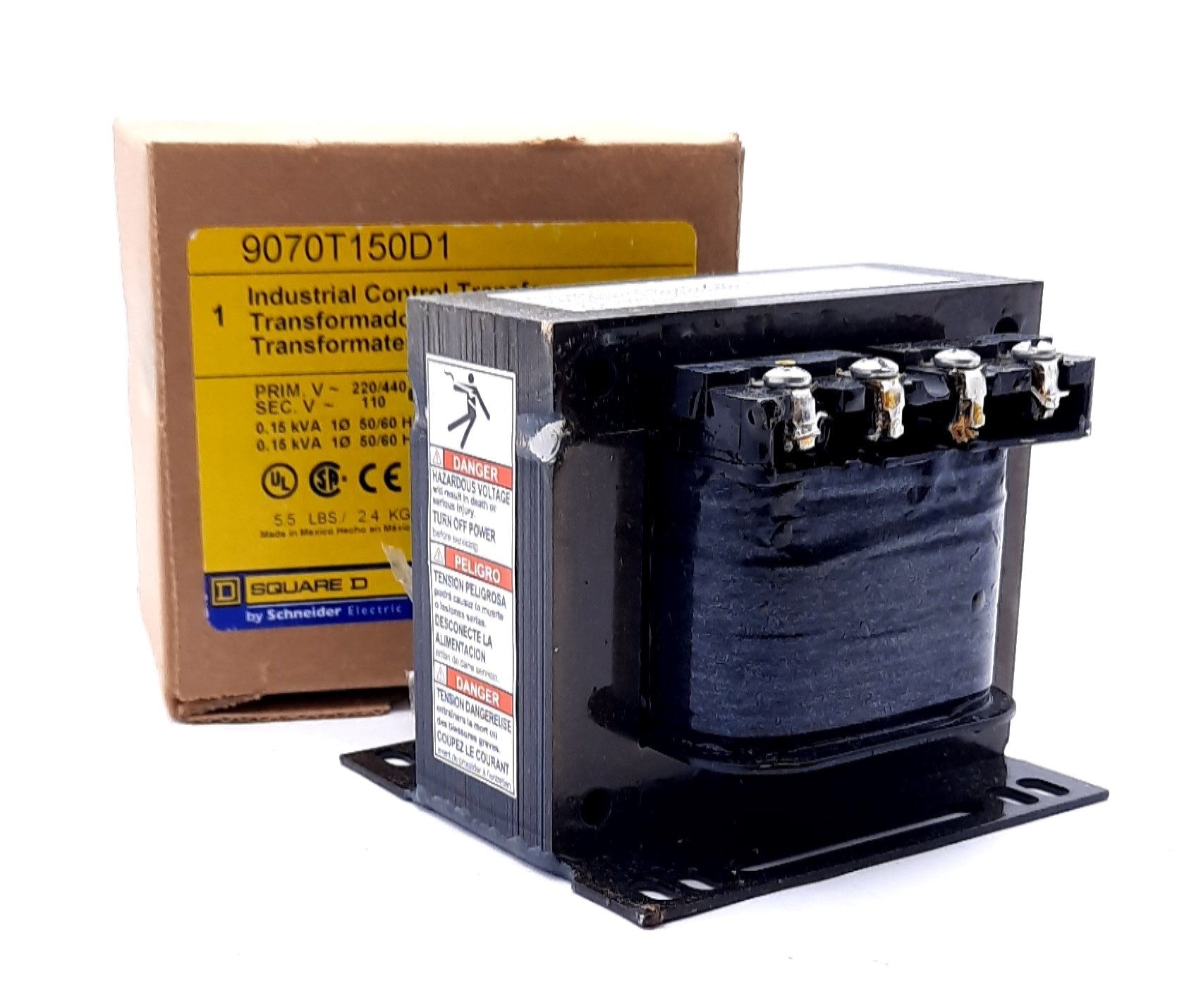 Square D 9070T150D1 Control Transformer Single Phase 240 VAC 480VAC 15 ...