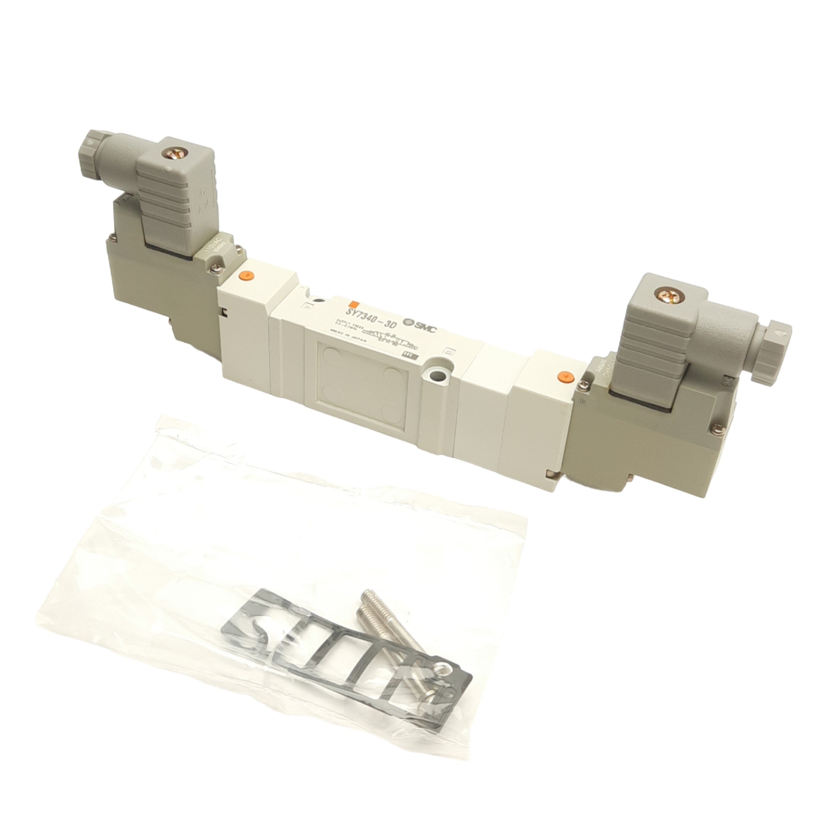 SMC SY7340-3D Double Solenoid Valve, Base Mount, 0.2-0.7MPa, 110VAC Co ...