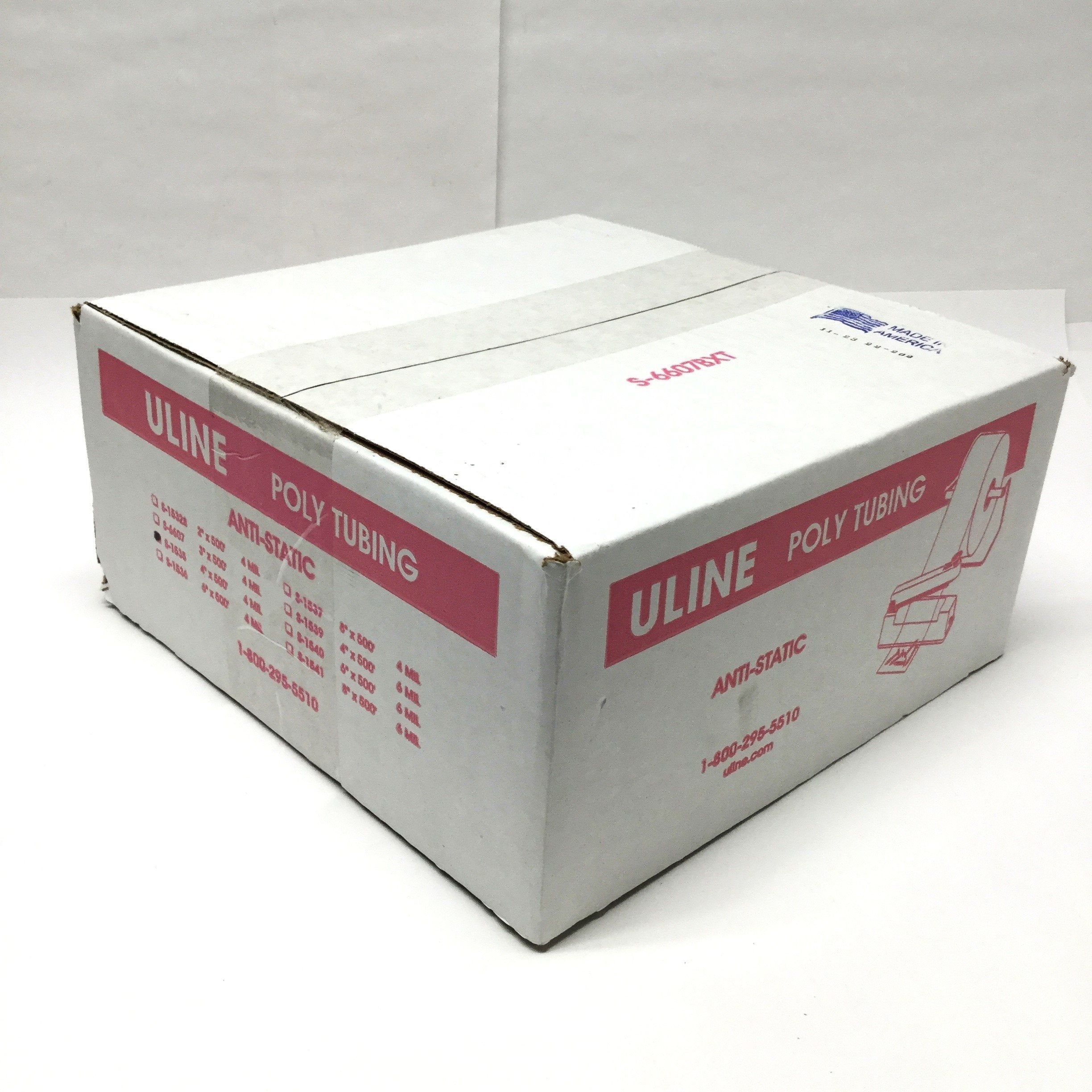 ULINE S-1535 Anti-Static 4 Mil Poly Tubing Roll 4" x 500' Pink Polyeth ...