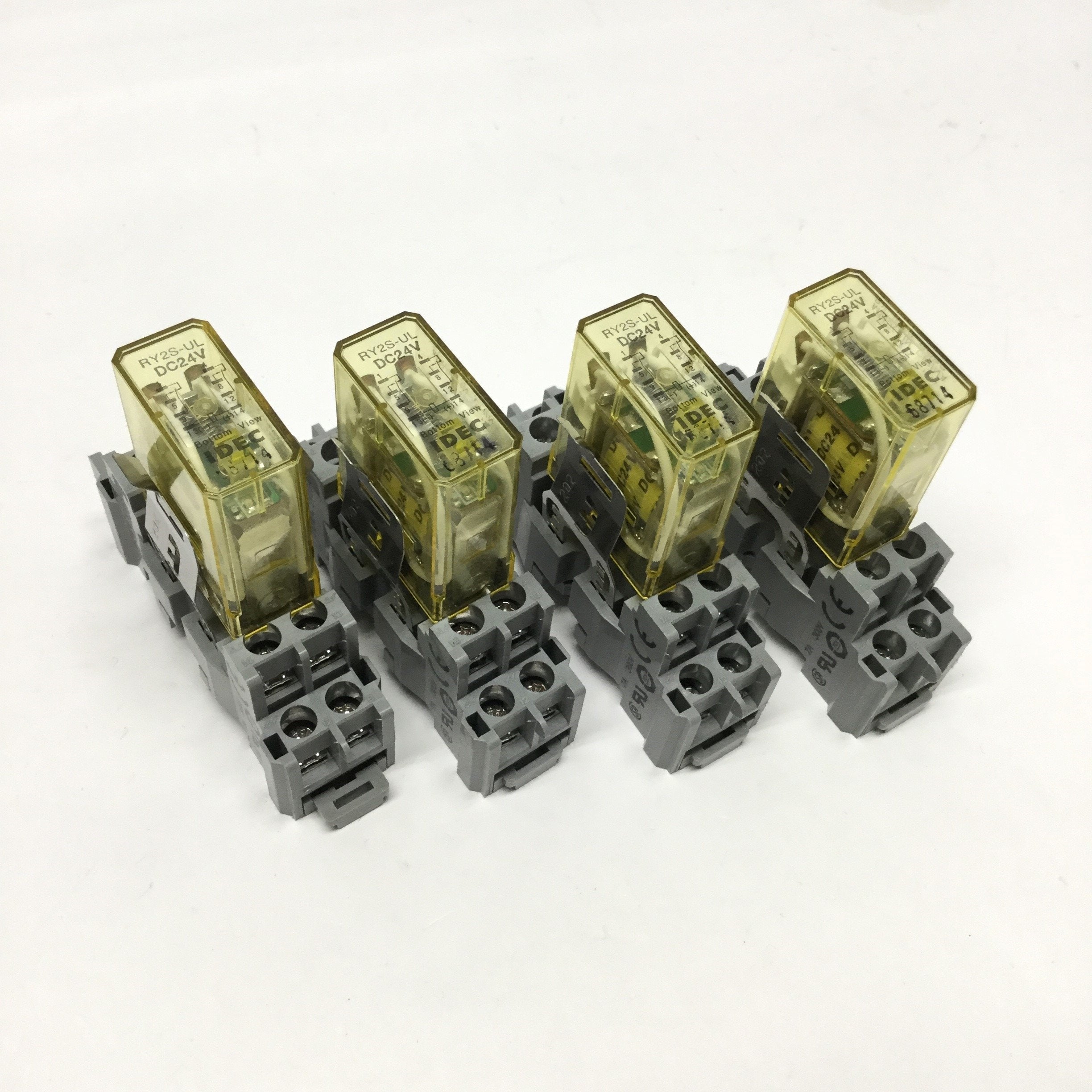 Lot of 4 Idec RY2S-UL Ice Cube Control Relays 3A DPDT, 24VDC Coil w/So ...