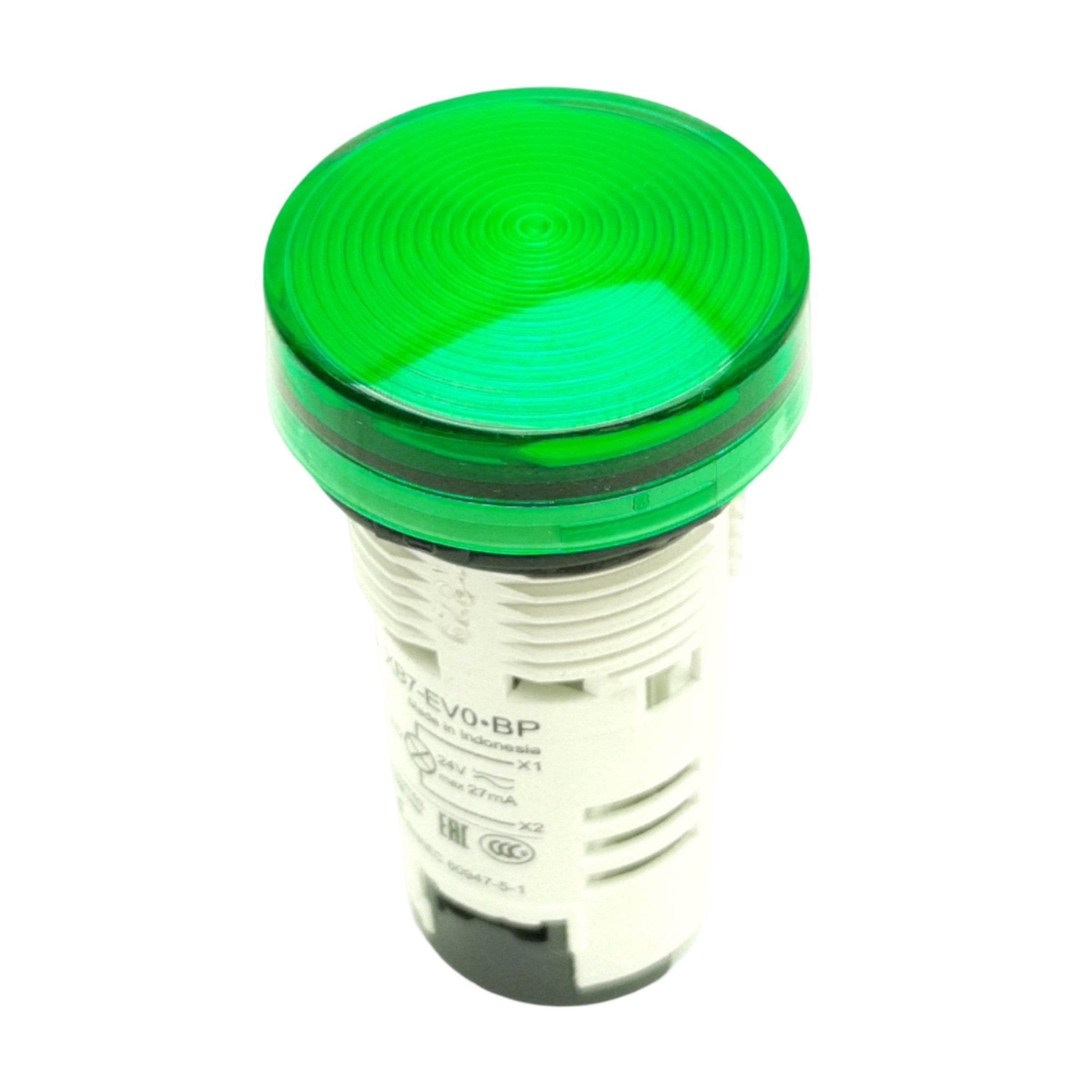 Schneider Electric, XB7-EV0-BP Monolithic Pilot Light, 22mm, Green, 24 ...